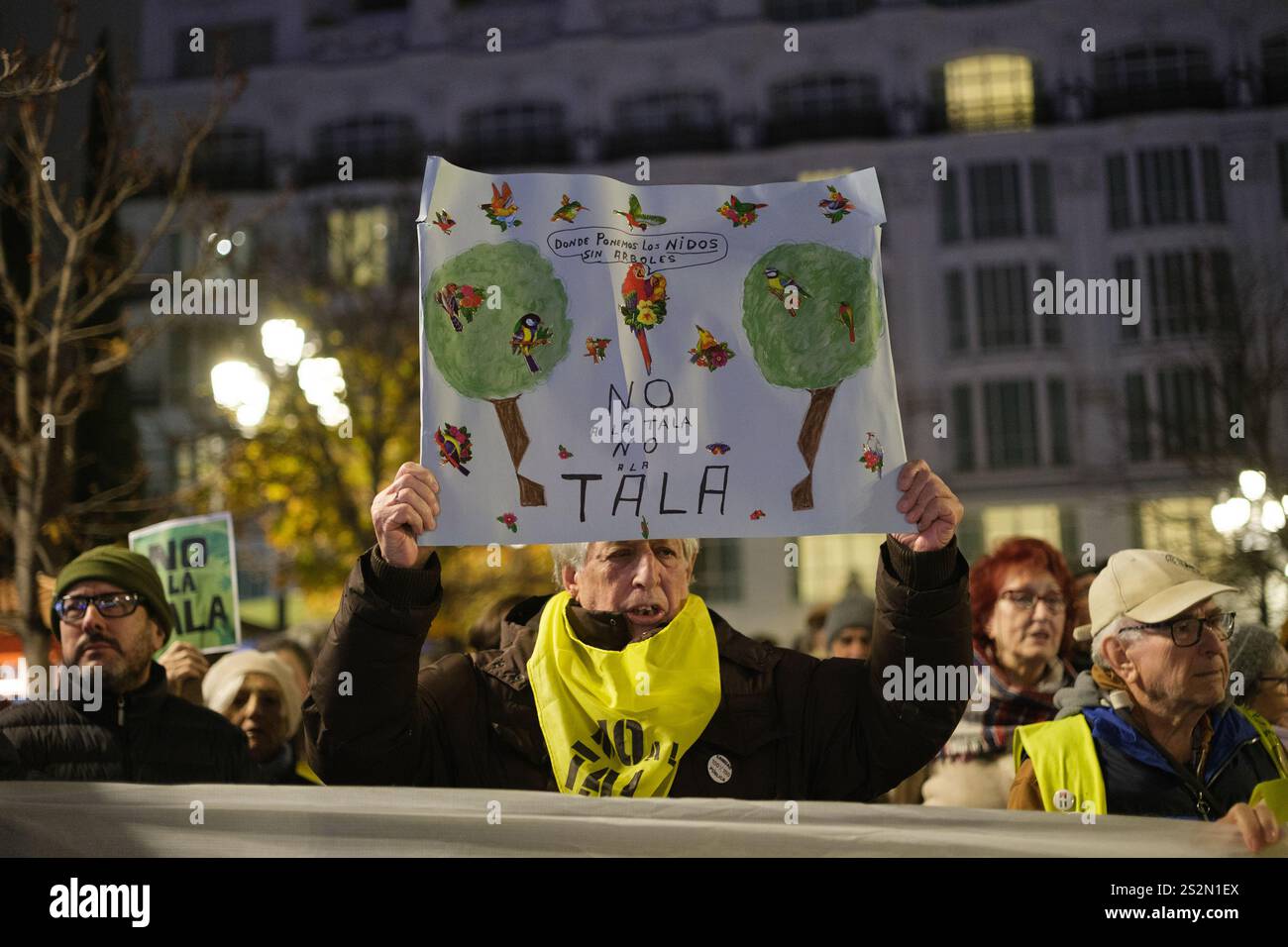 Madrid, Spain. 07th Jan, 2025. Demonstrators protest during a ...
