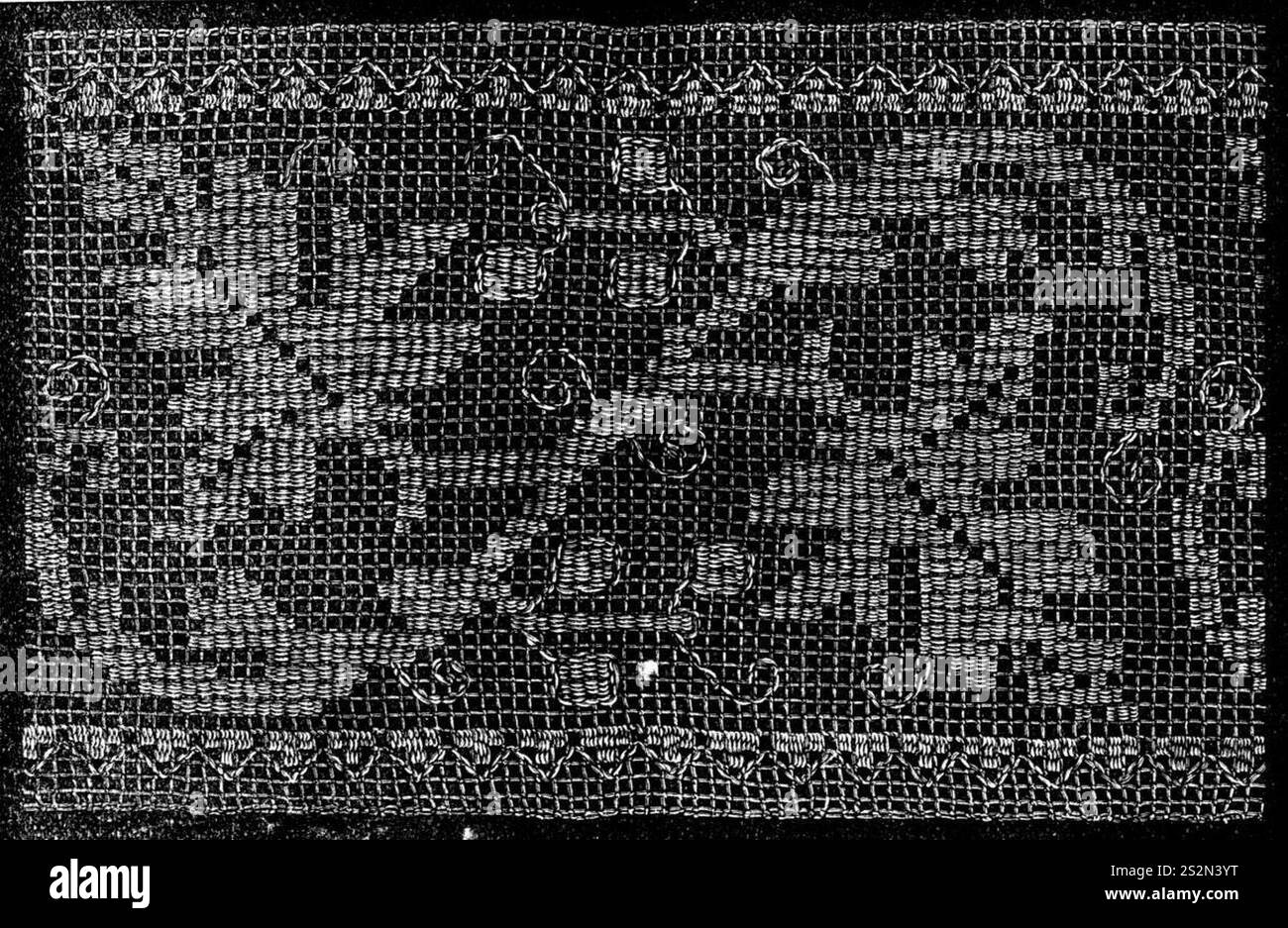 Fig. 682. Netted insertion worked in plain darning stitch Stock Photo ...