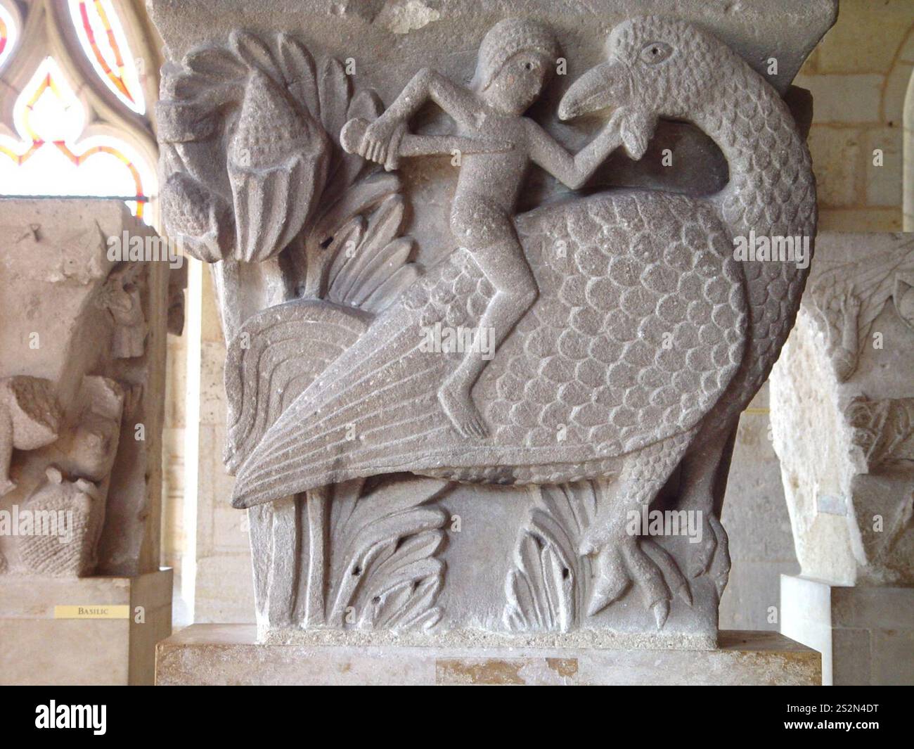 Fight of a Pygmy and a Crane Capital, Cathedral of St. Lazare, Autun ...