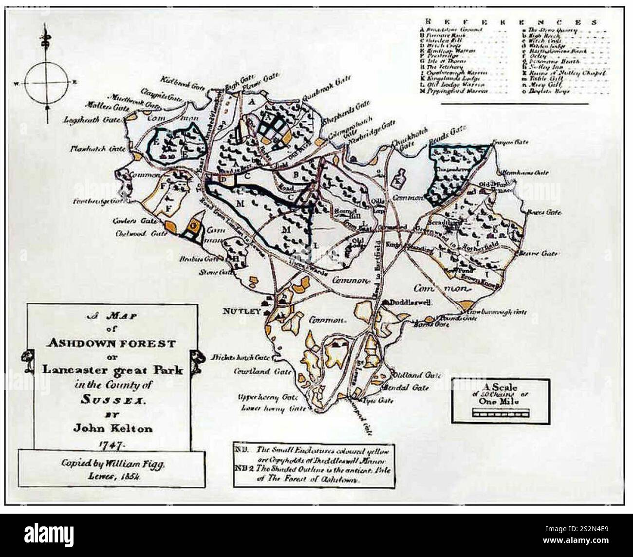 Map of ashdown forest hi-res stock photography and images - Alamy