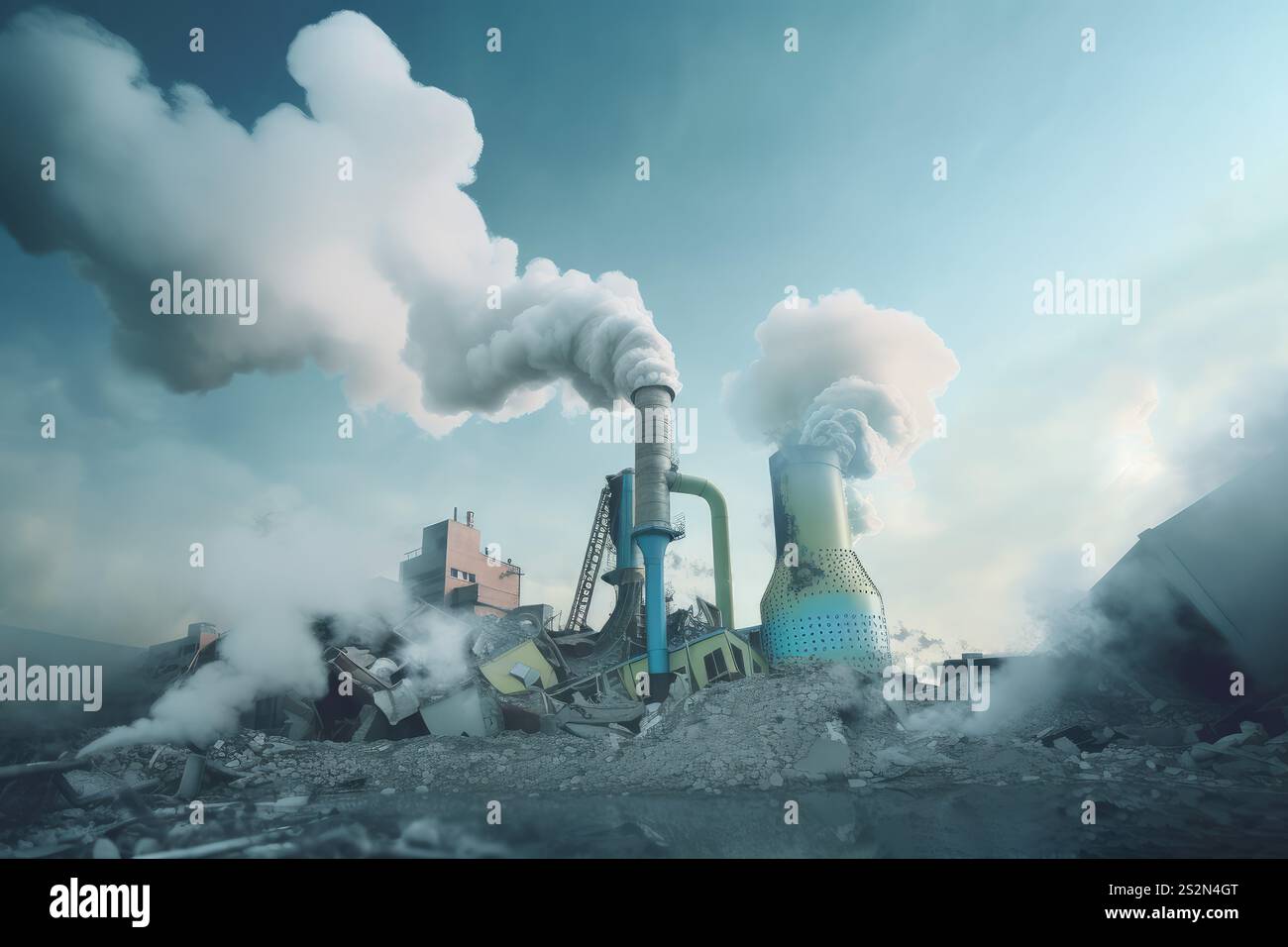 Polluted air factory. Danger protection. Generate Ai Stock Photo - Alamy