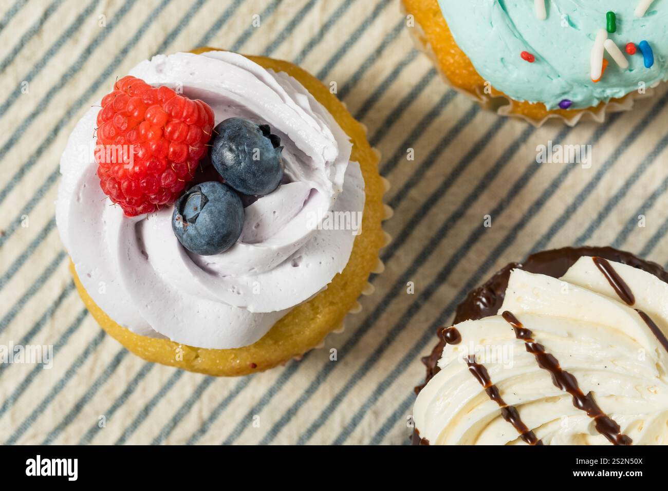Sweet Homemade Assorted Gourmet Cupcakes with Buttercream Frosting ...