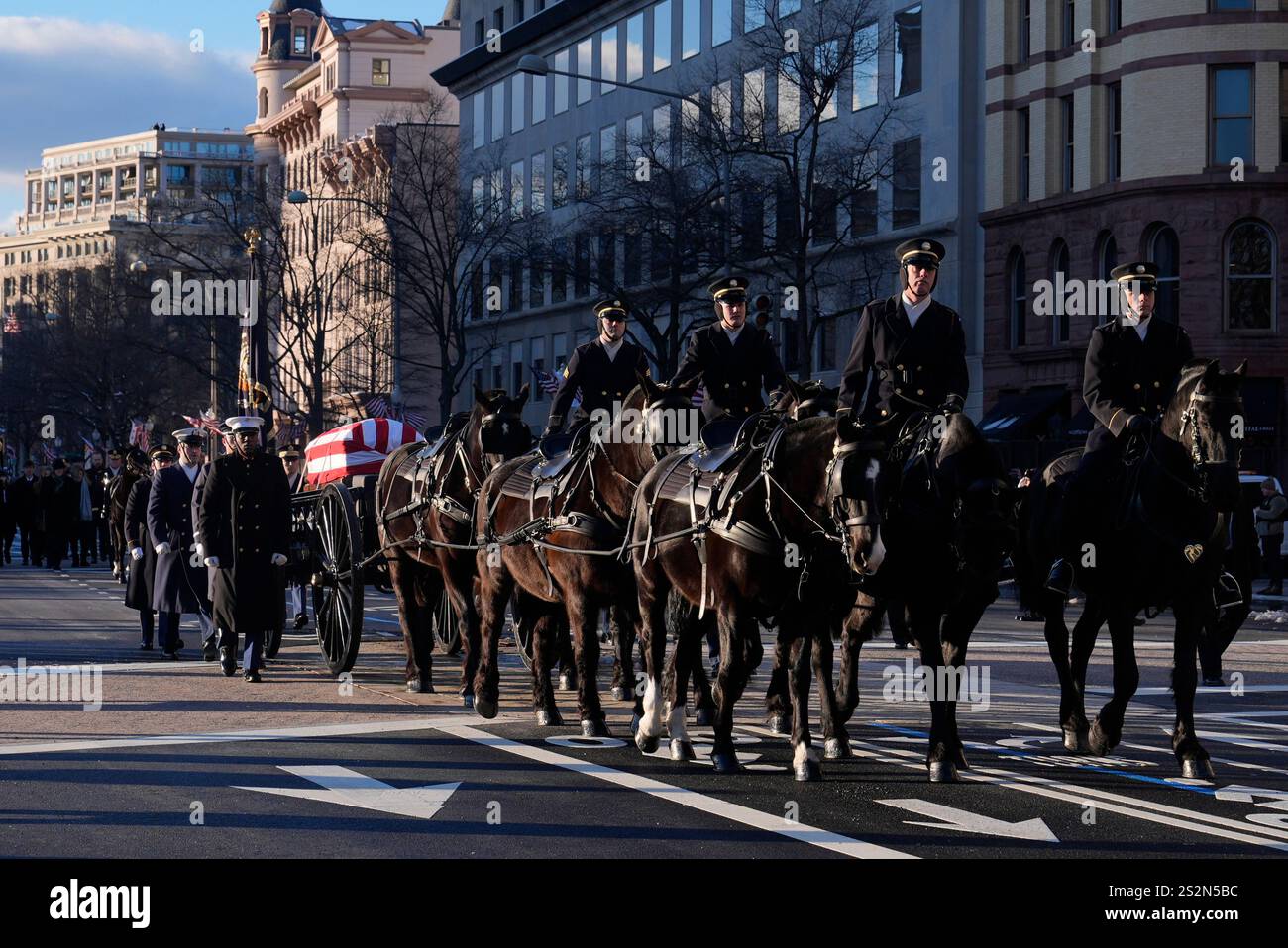 The casket containing the remains of former President Jimmy Carter ...