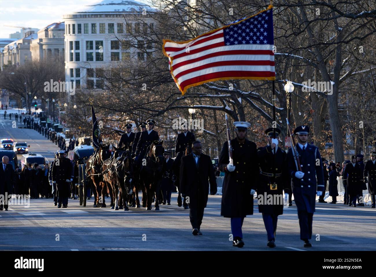 The casket containing the remains of former President Jimmy Carter ...