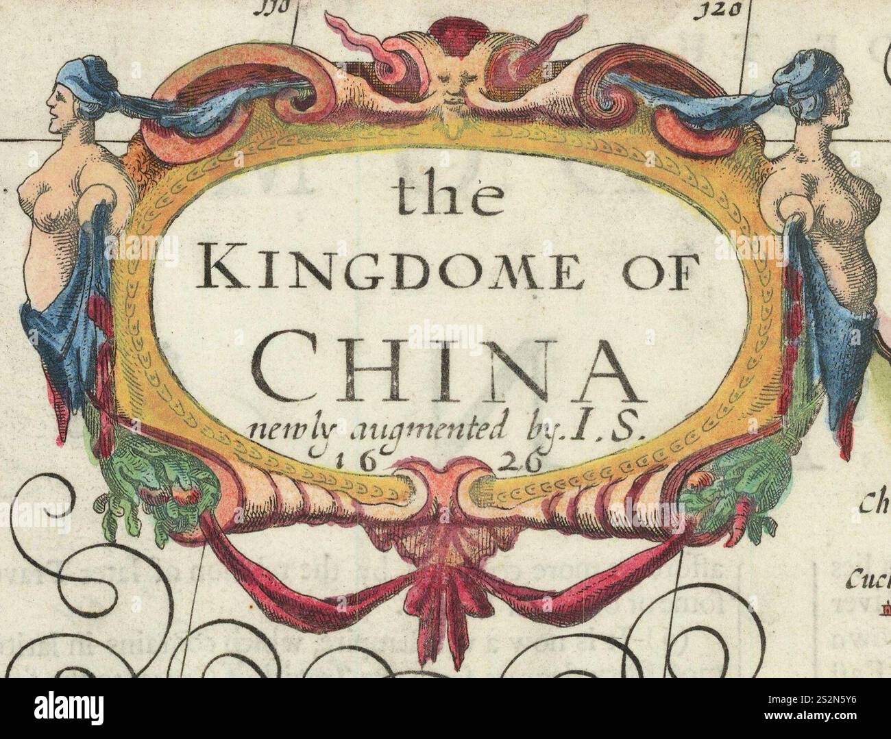 Figurative cartouche on a China map by Speed Stock Photo - Alamy