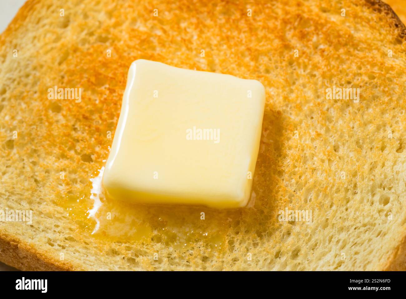 Homemade Toasted Bread Slice with Butter Ready for Breakfast Stock ...