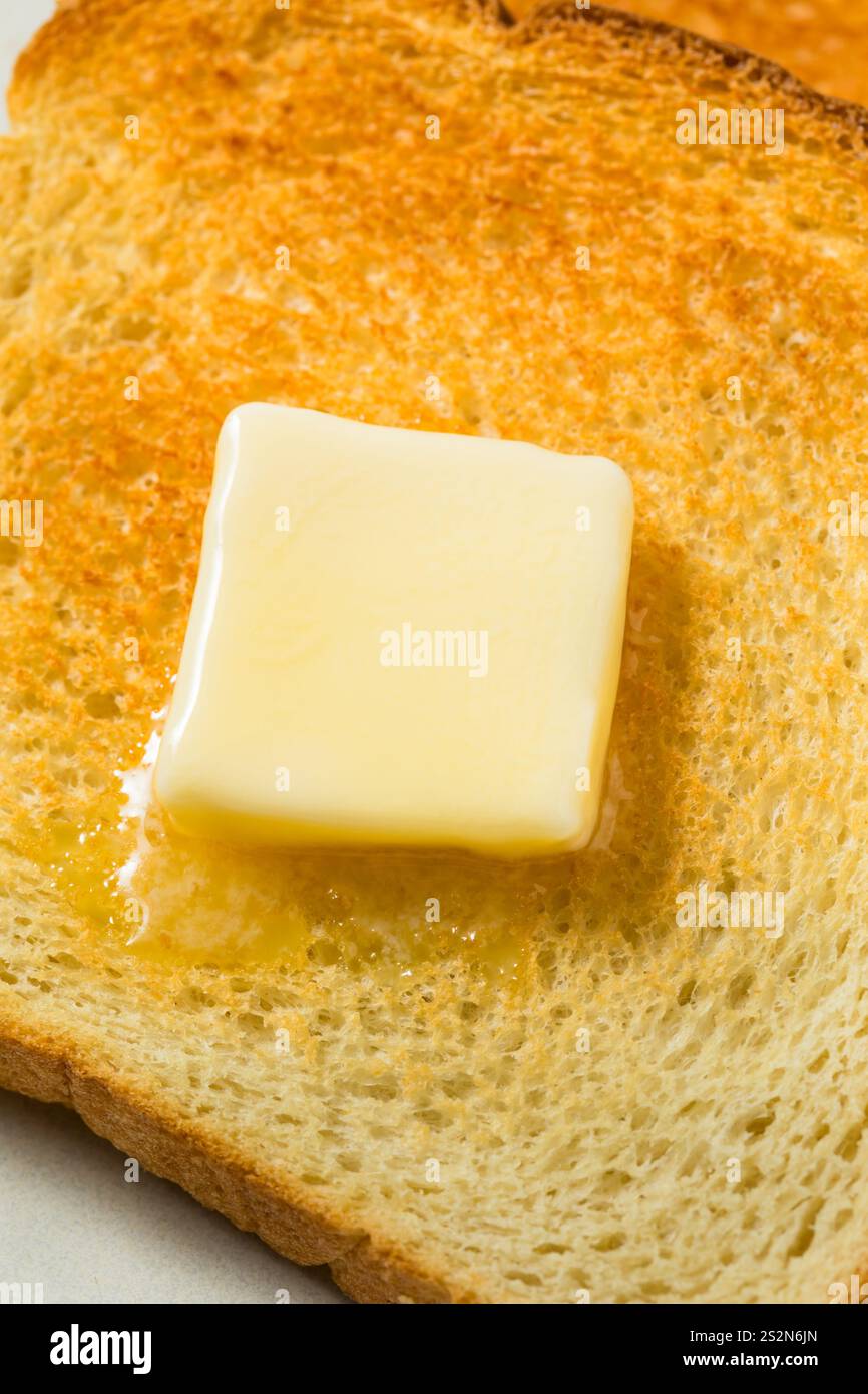 Homemade Toasted Bread Slice with Butter Ready for Breakfast Stock ...