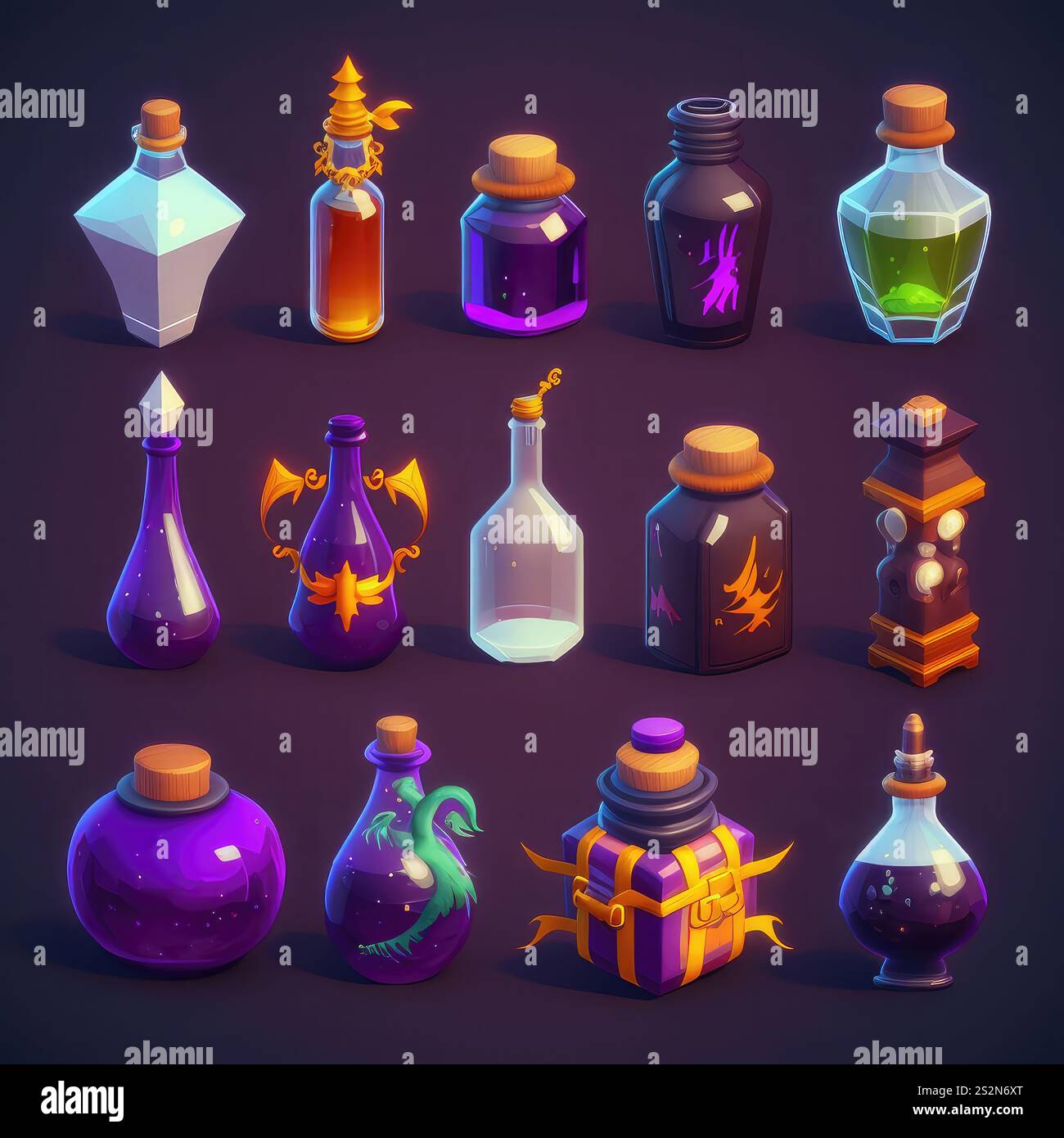 love potion bottle video game ai generated. app alchemy, magic glass ...