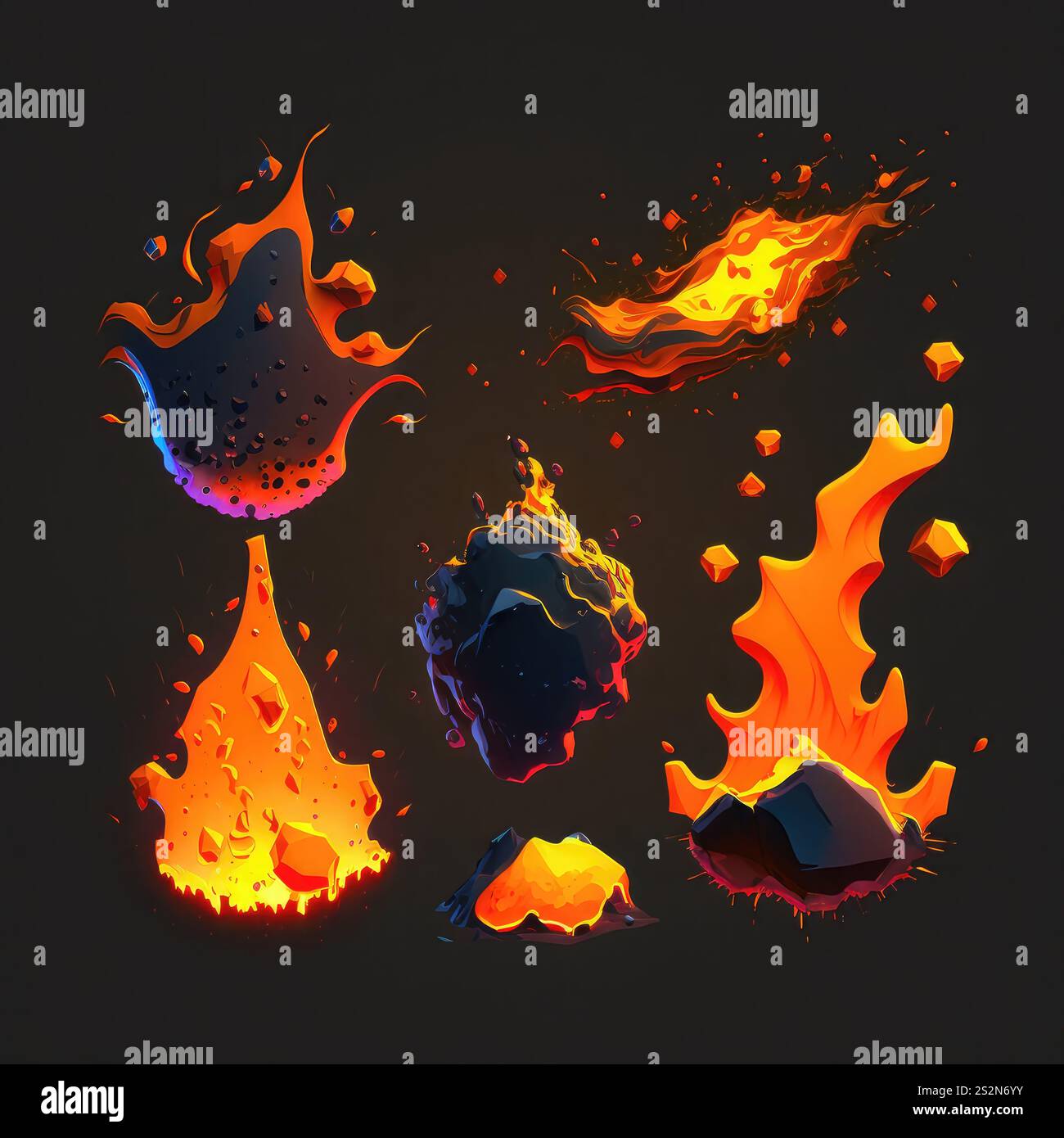 hot lava splash vfx game ai generated. wave effect, animation liquid ...