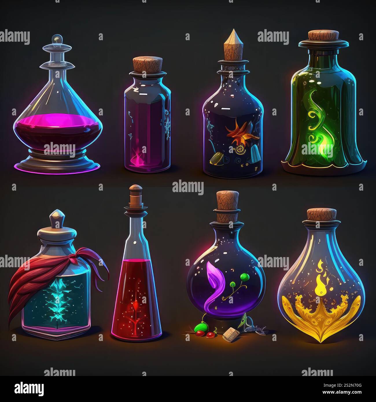 life potion bottle video game ai generated. jar interface, mana bar ...
