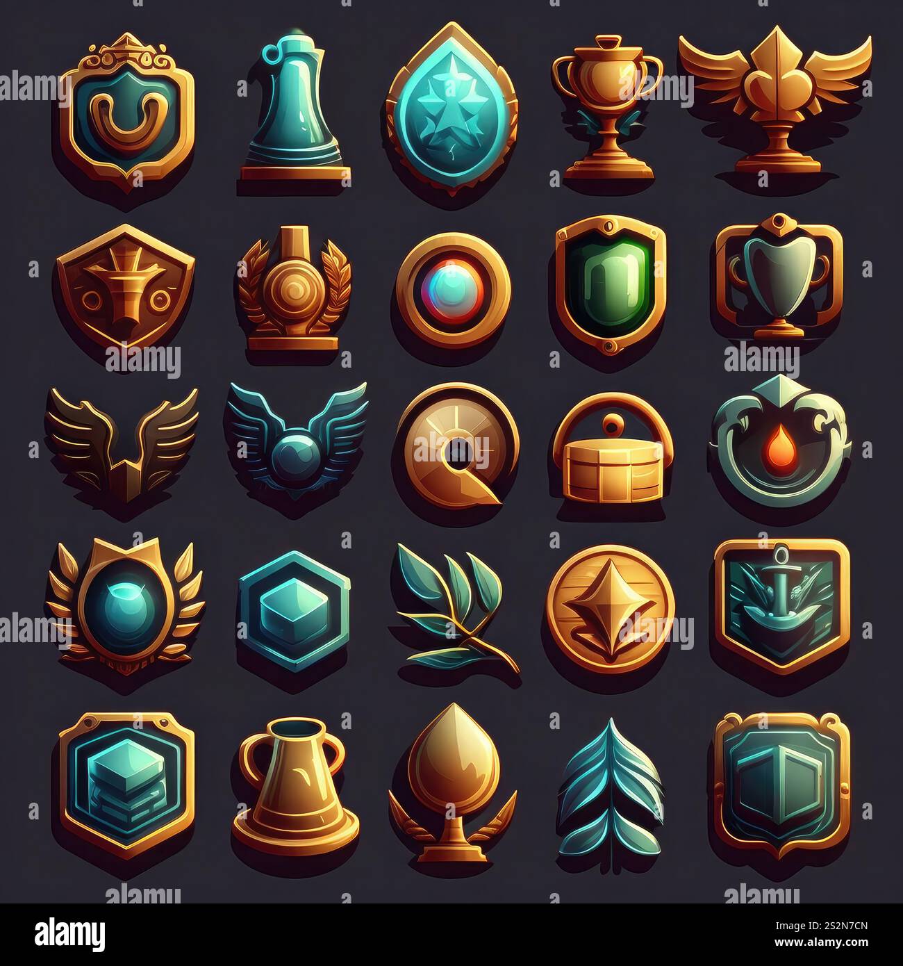 rank game medal achievement 2d ai generated. gui win, gold mobile ...