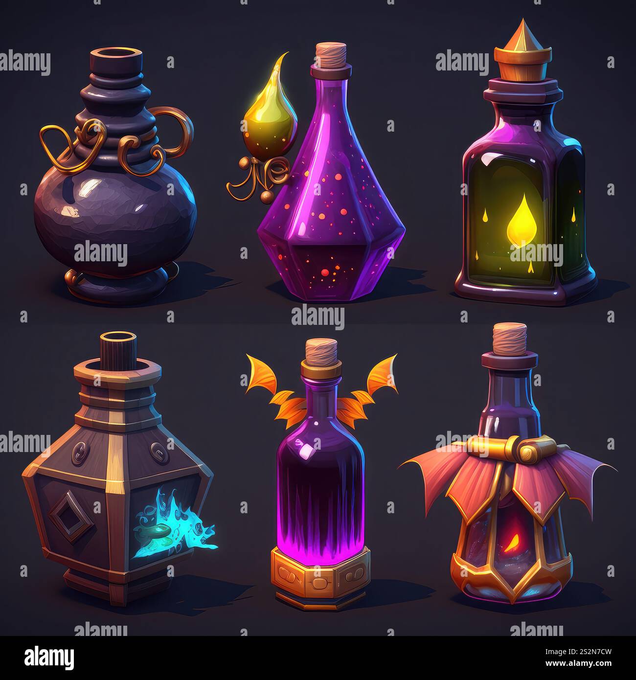 liquid potion bottle video game ai generated. elixir design, ui poison ...