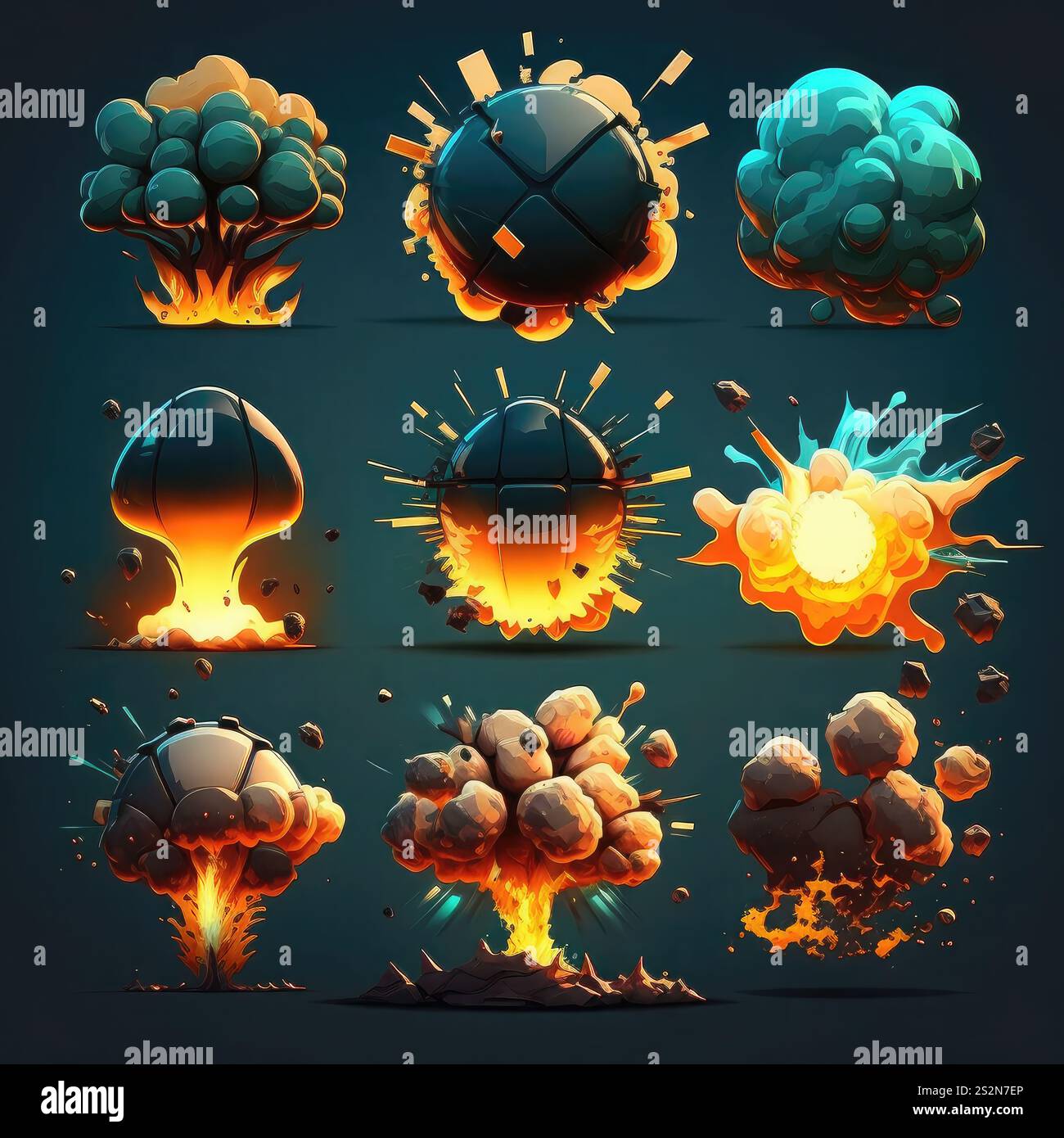 design game bomb explosion ai generated. motion danger, magic blast ...