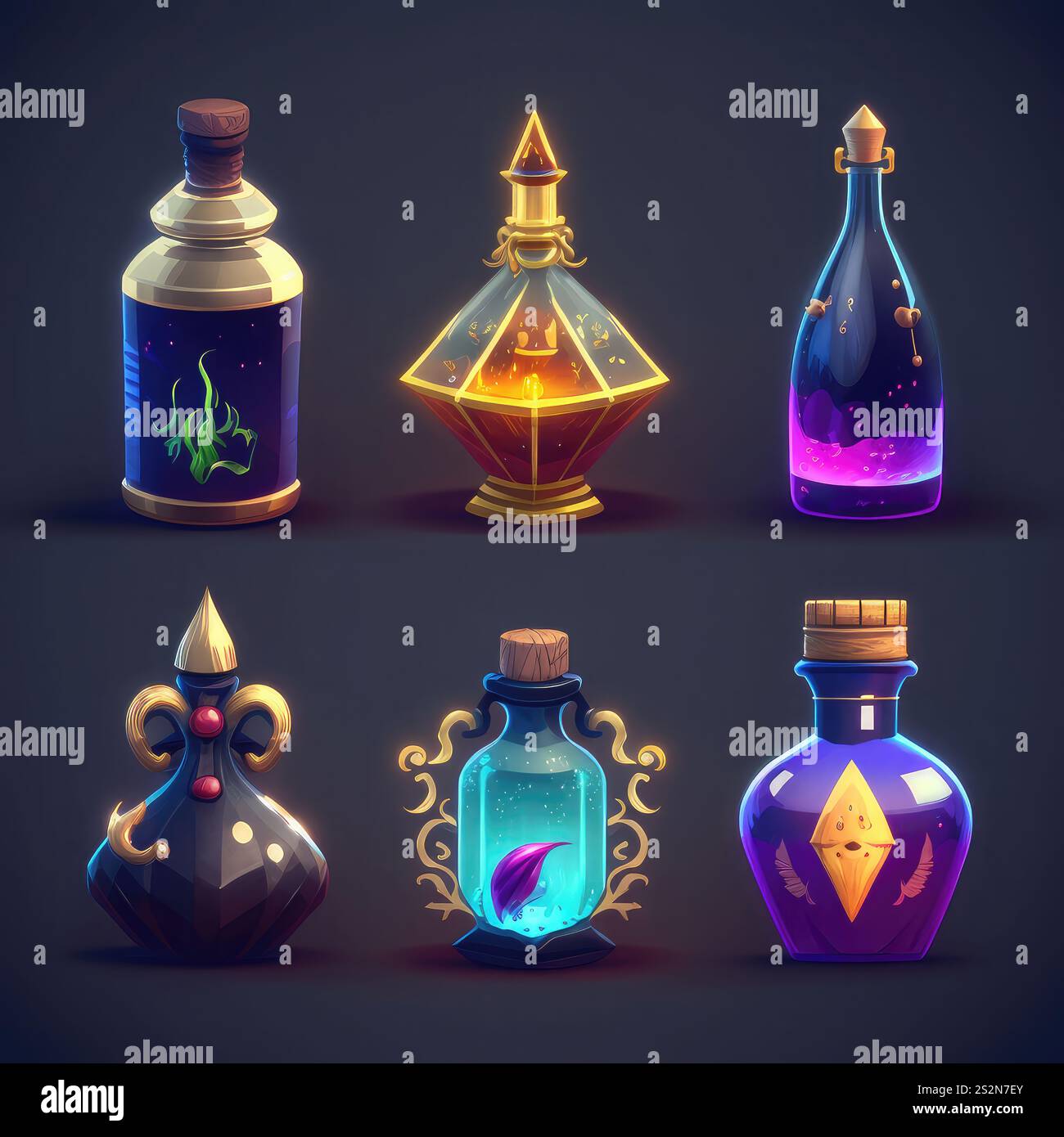 poison potion bottle video game ai generated. drink container, icon ...
