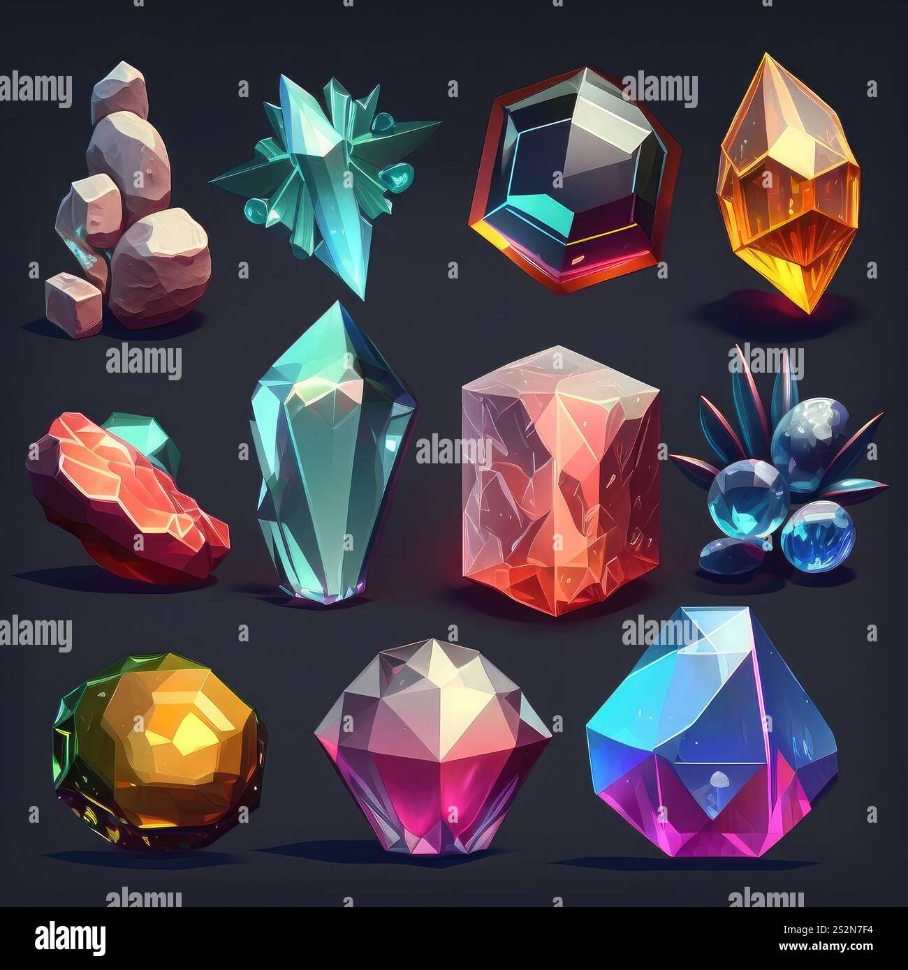 blue game crystal gem ai generated. gui emerald, mineral shiny, gold ...