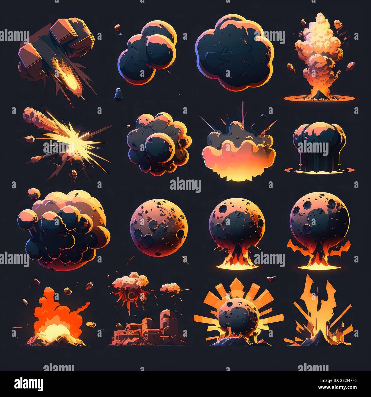 smoke game bomb explosion ai generated. effect explode, flash burst ...