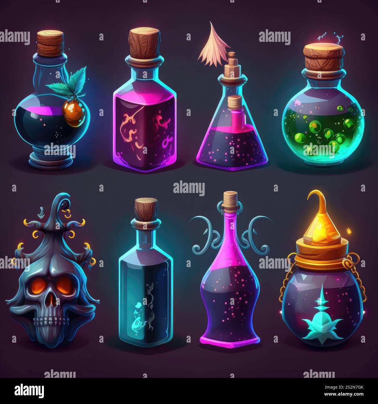 design potion bottle video game ai generated. ui poison, drink ...