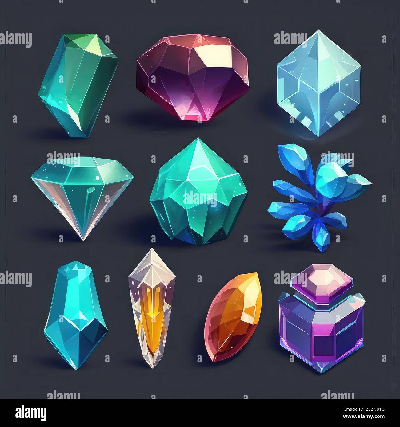 design game crystal gem ai generated. jewelry blue, gui emerald ...