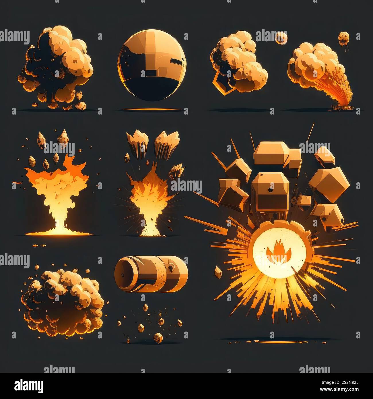 effect game bomb explosion ai generated. explode flash, burst explosive ...