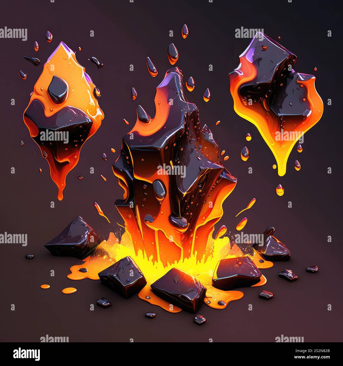 liquid lava splash vfx game ai generated. motion sprite, fire frame ...
