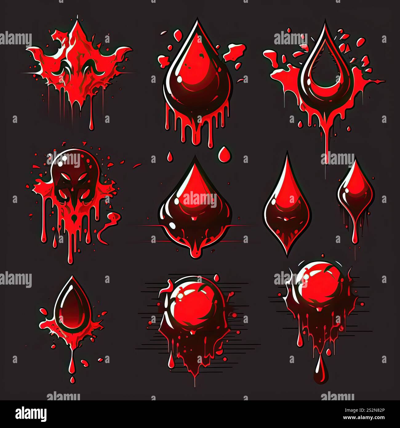spill blood splash vfx game ai generated. liquid design, animation ...