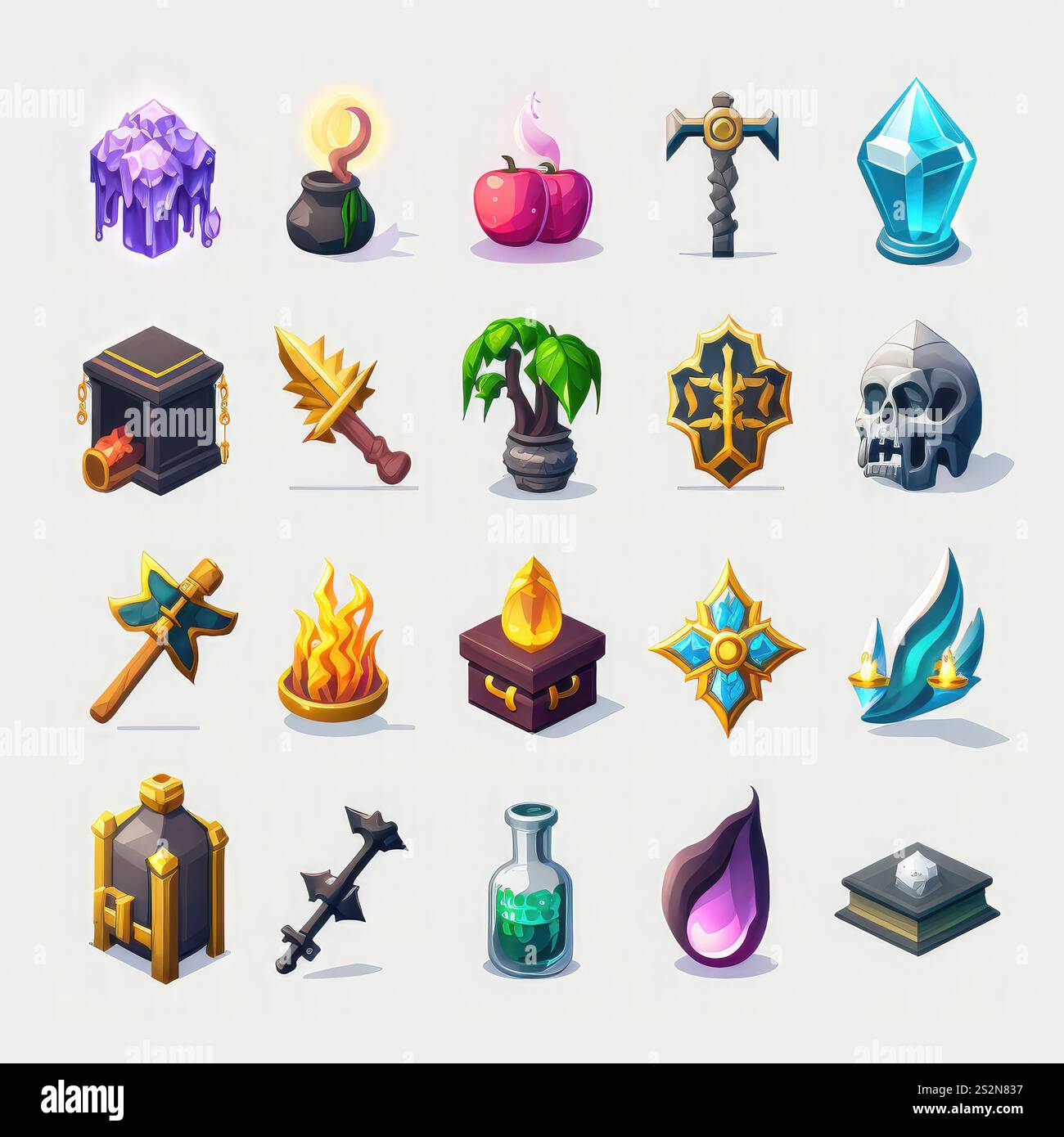 gold rpg 2d game icons ai generated. interface object, effect gem, gui ...