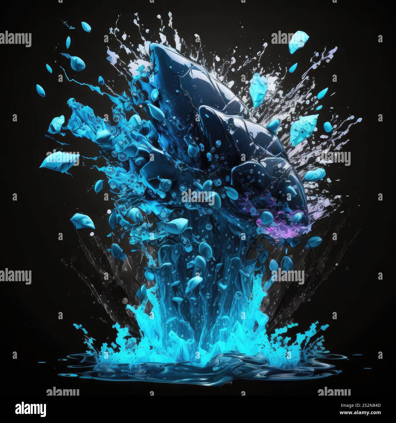 frame water splash vfx game ai generated. ocean mobile, rain design ...