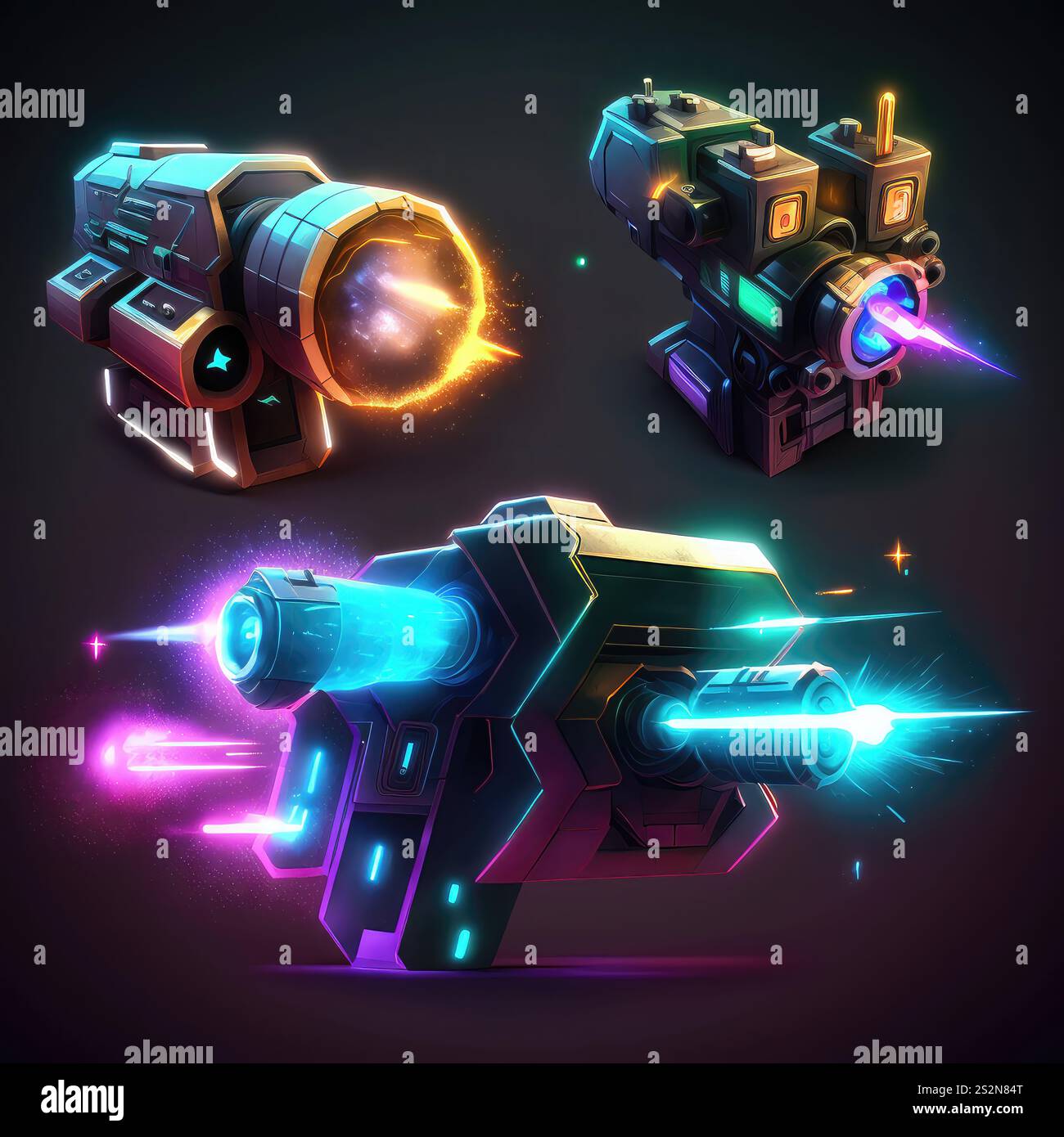 future gun blaster video game ai generated. icon ray, design pistol ...