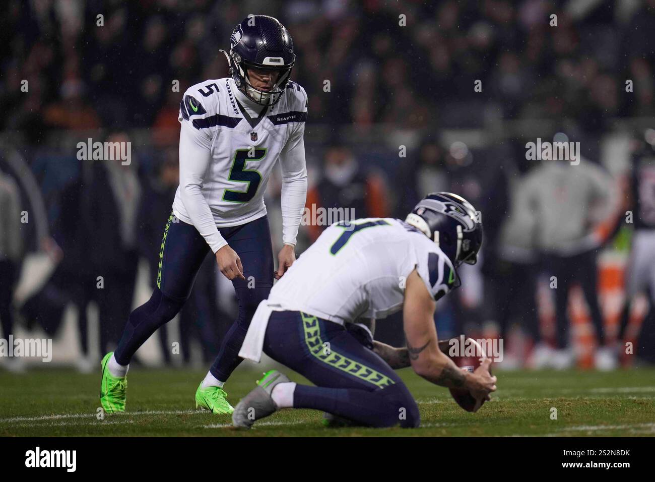 Seattle Seahawks place kicker Jason Myers (5) kicks a field goal during ...
