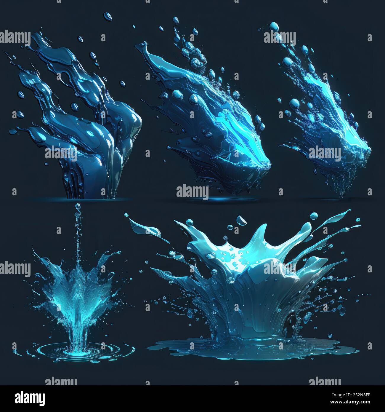 stream water splash vfx game ai generated. aqua burst, background frame, ocean mobile stream ...