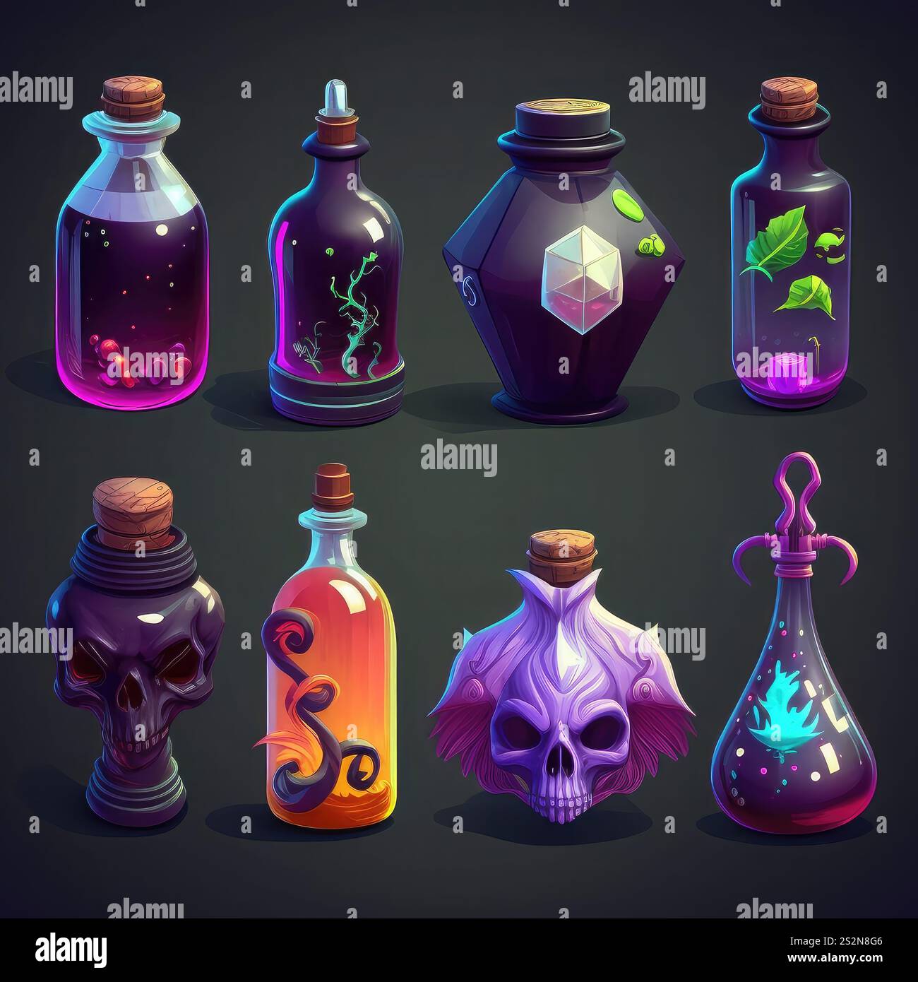 interface potion bottle video game ai generated. mana bar, fantasy ...