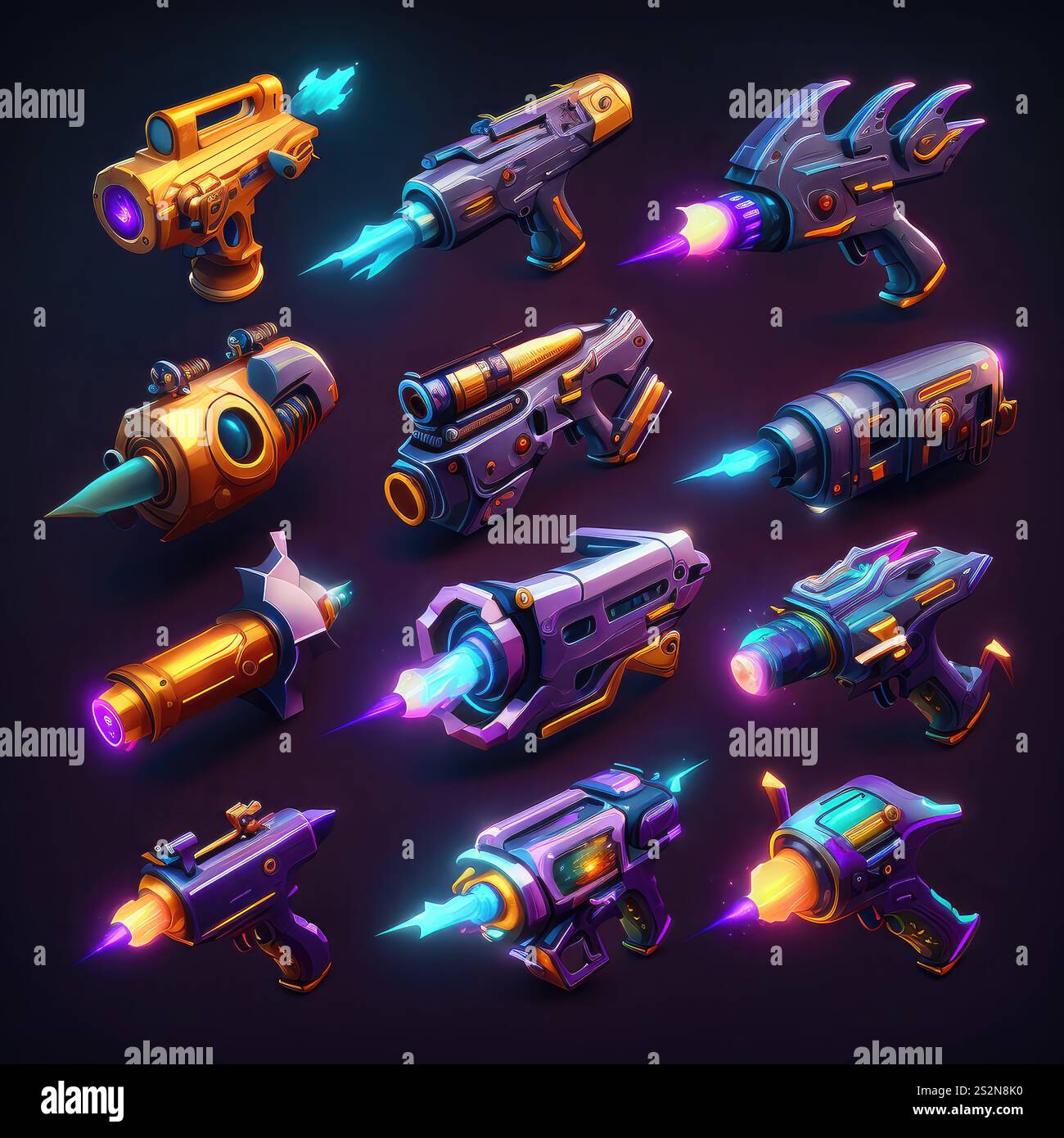 ray gun blaster video game ai generated. design pistol, shot equipment ...