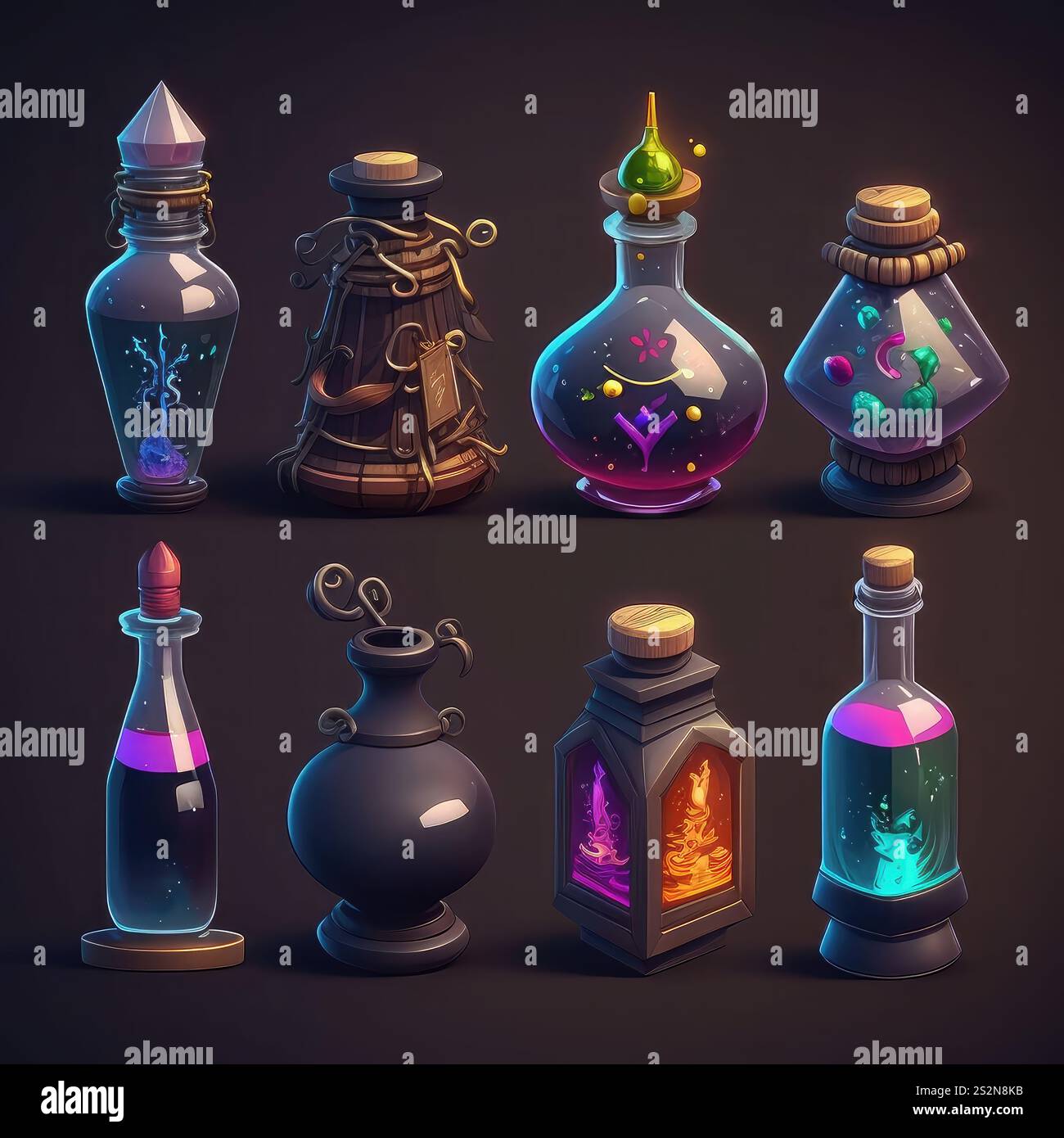 bar potion bottle video game ai generated. fantasy element, love app ...