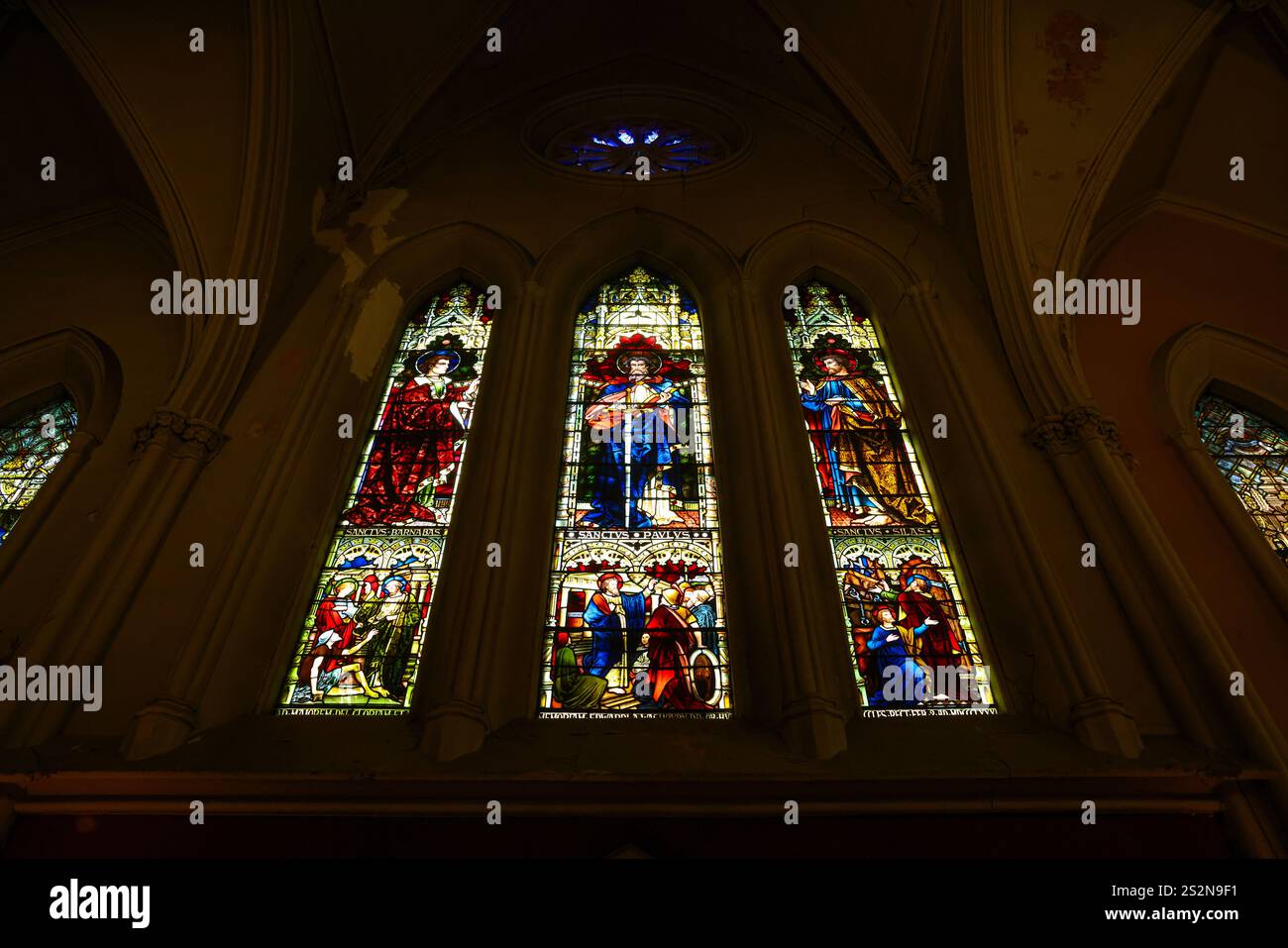 The stained glass windows inside of Calvary Episcopal Church on Park ...