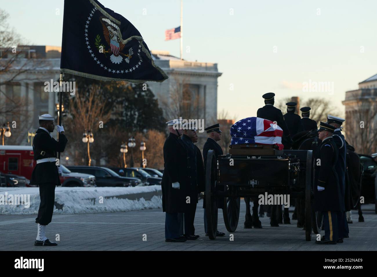Washington, United States. 07th Jan, 2025. The flag-draped casket of ...