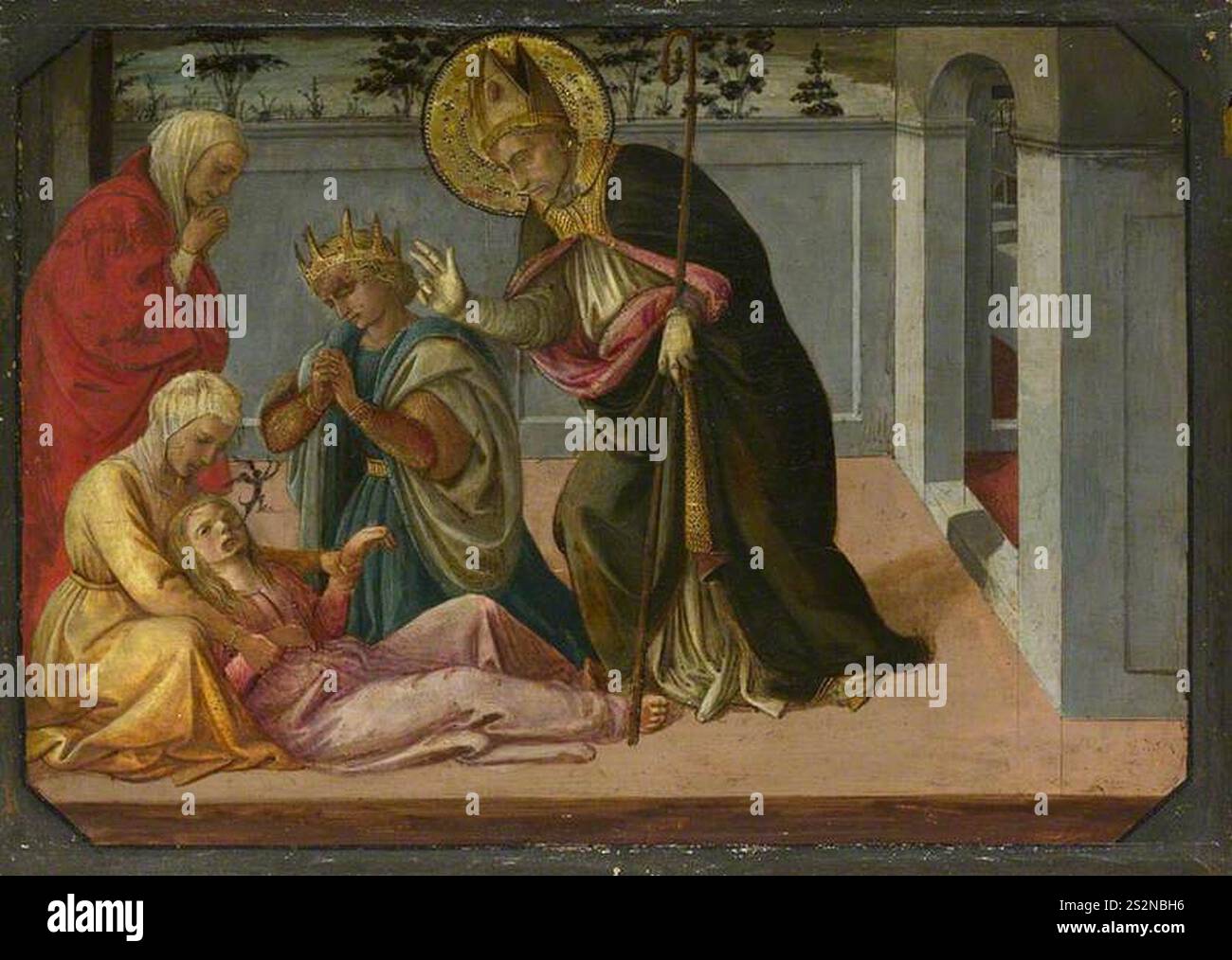 Filippo Lippi (c.1406-1469) (and studio) - Saint Zeno exorcising the Daughter of the Emperor ...