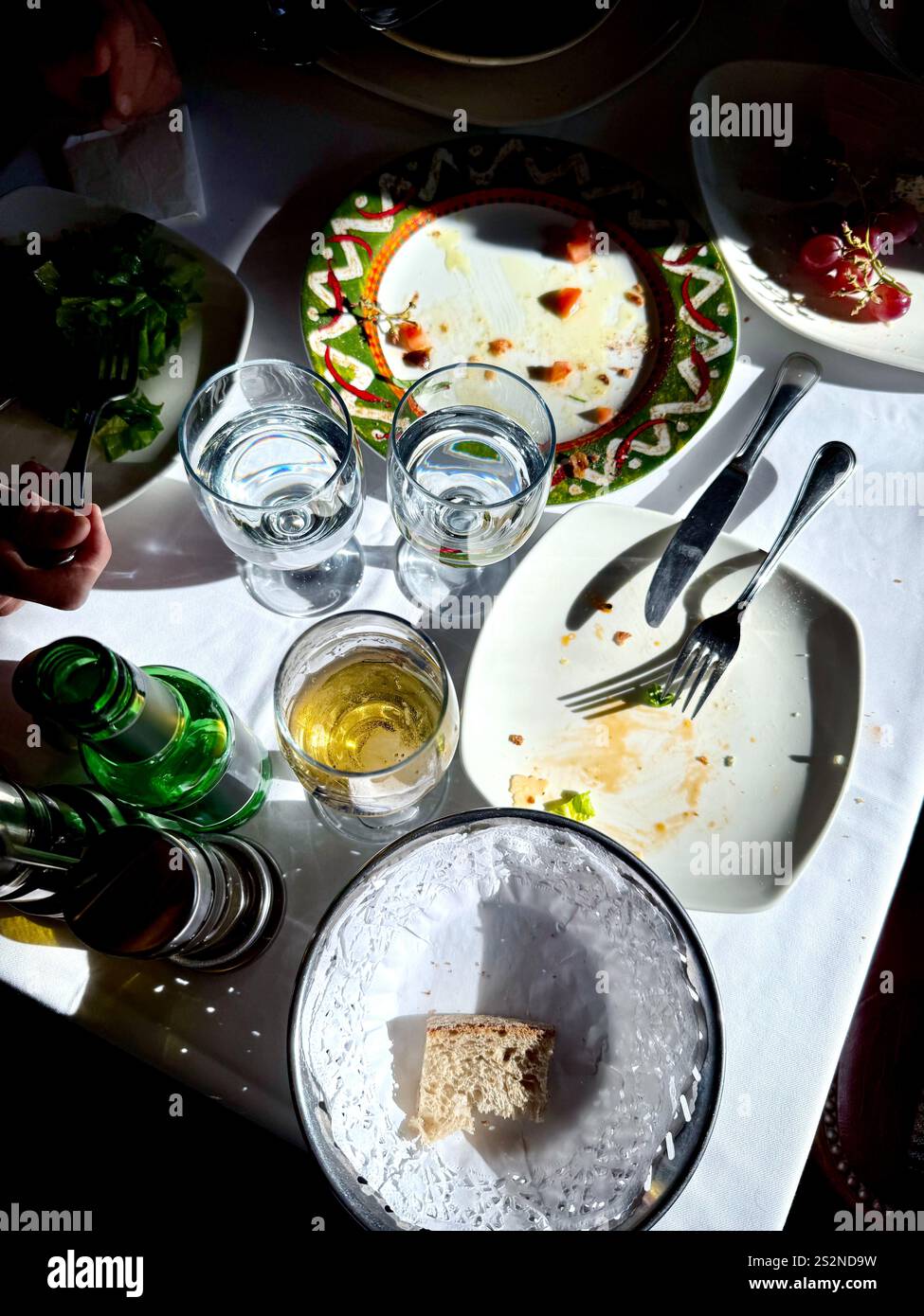 Leftover food after meal at italian restaurant. Food waste is a huge ...