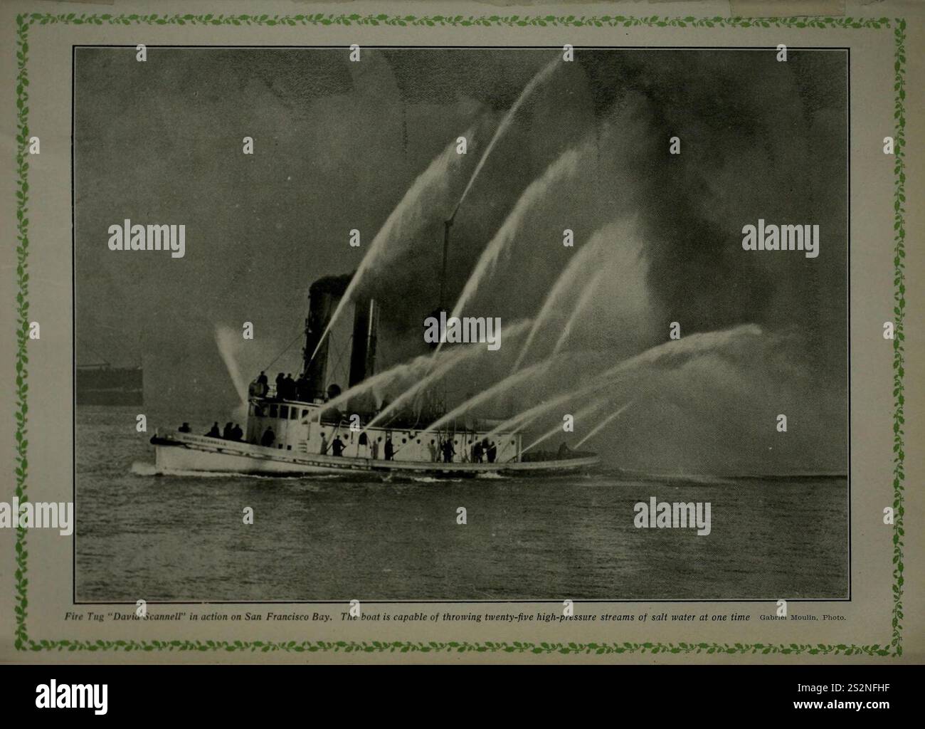 Fire tug david scannell by gabriel moulin 1911 Stock Photo - Alamy