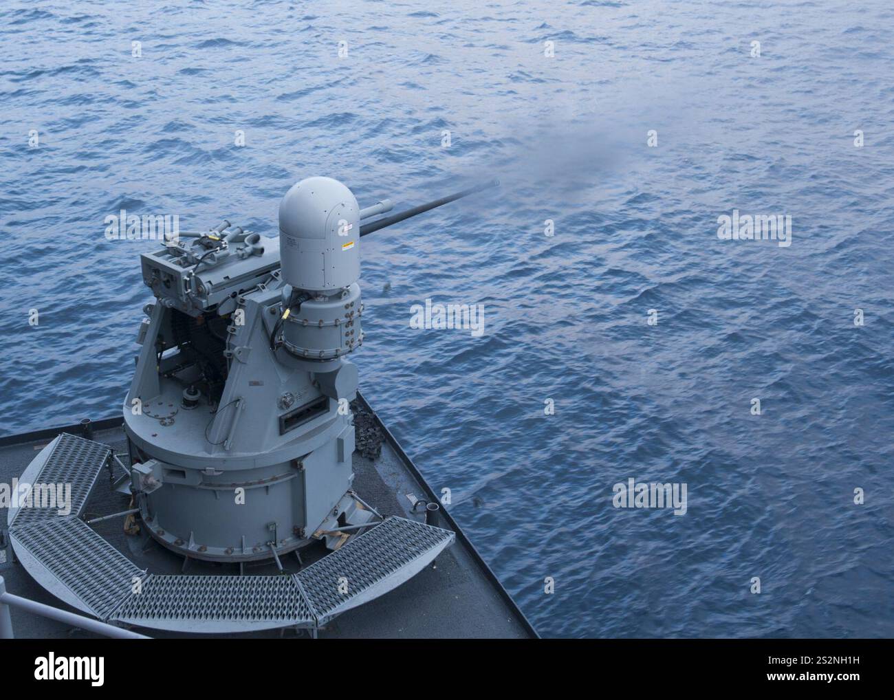 Firing a Mk 38 25mm autocannon by remote control Stock Photo - Alamy