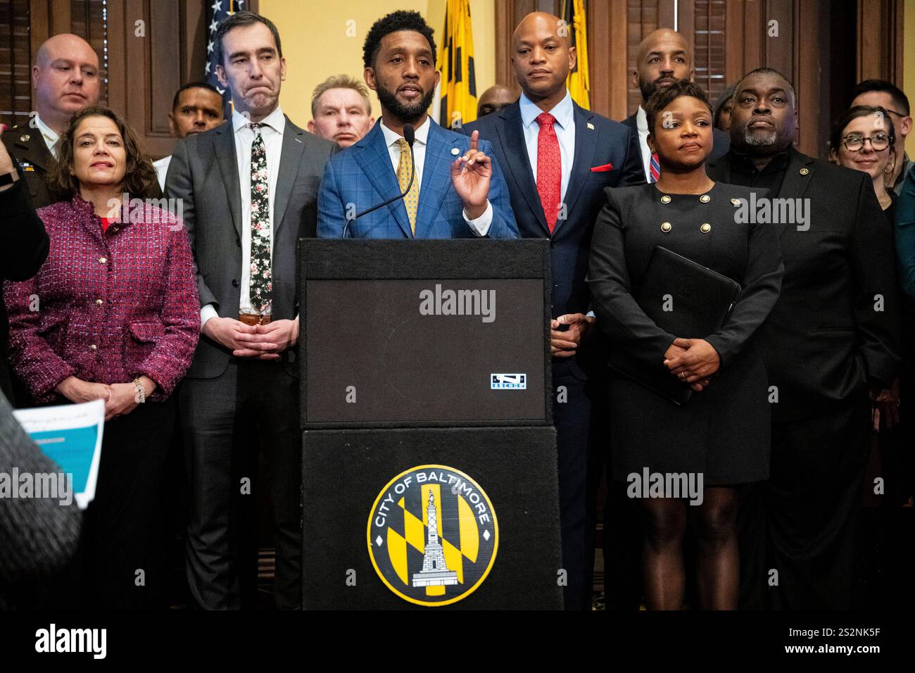 Baltimore, USA. 07th Jan, 2025. Mayor of Baltimore City Brandon Scott ...