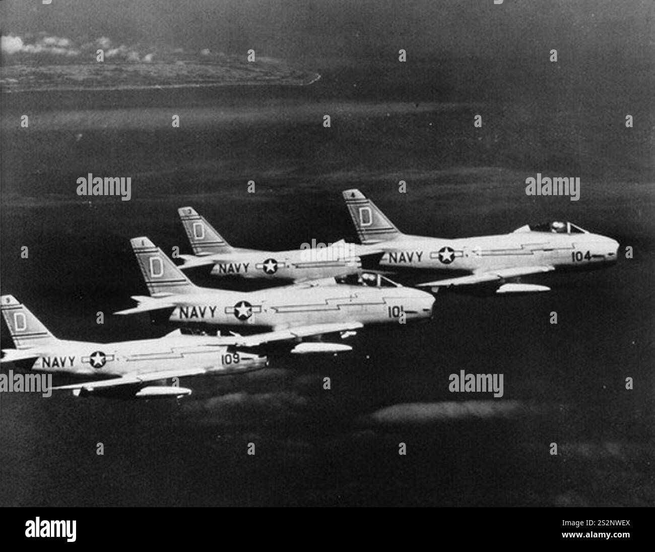 FJ-3M Furies of VF-121 in flight 1957 Stock Photo - Alamy