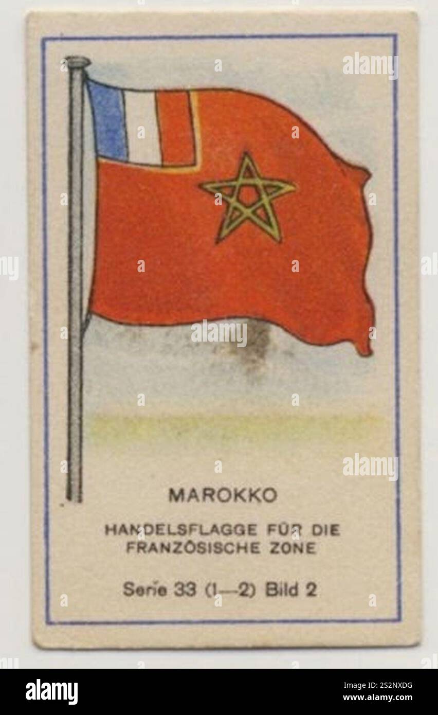 Flag of the French protectorate of Morocco in contemporary art 01 Stock ...