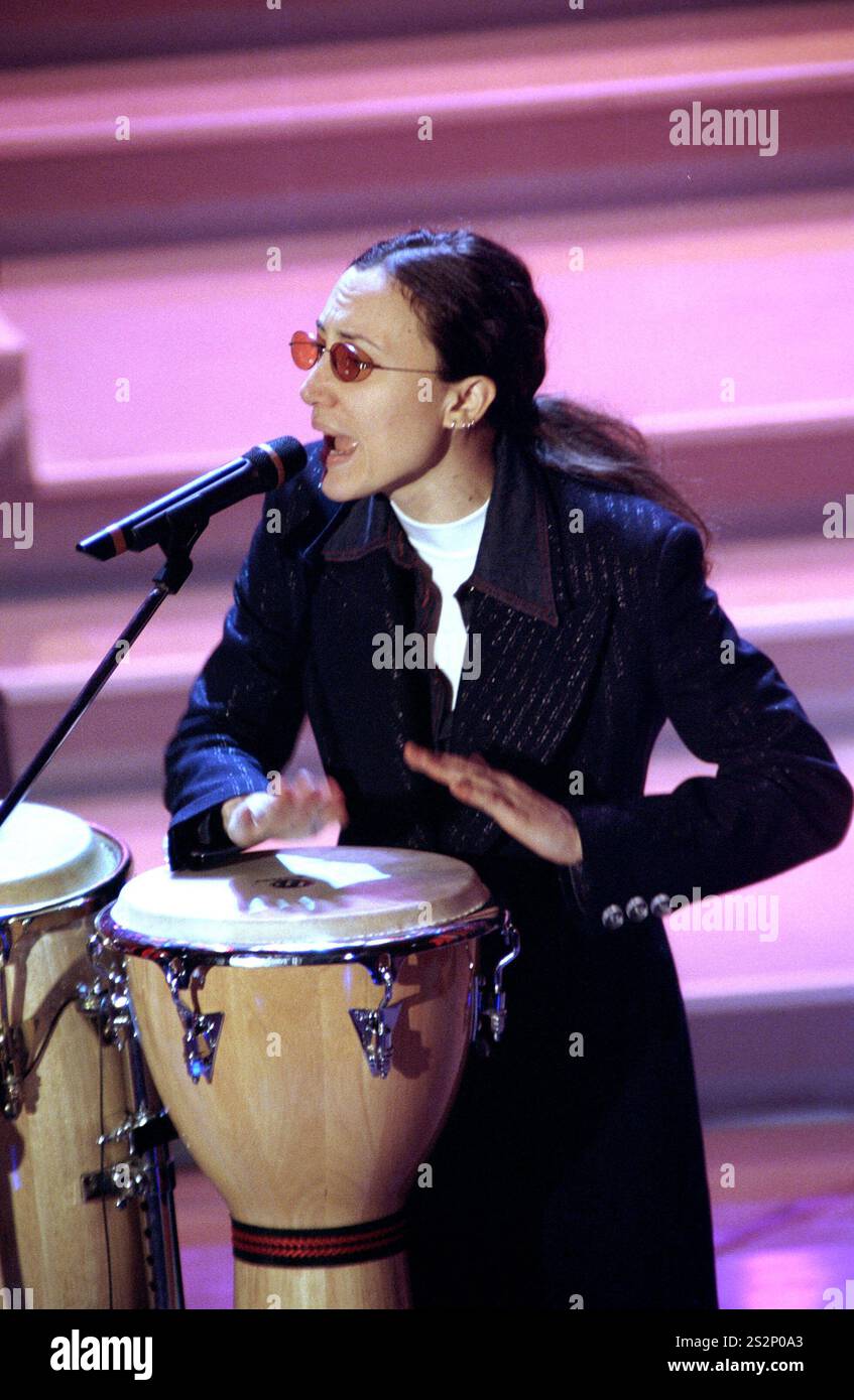 Sanremo Italy 22/02/1997: Marina Rei, Italian singer,during the ...