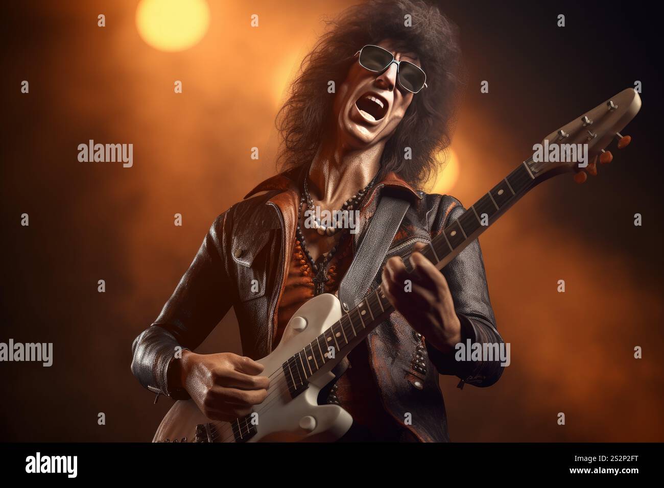 Rock star sing. Live stage. Fictional person. Generate Ai Stock Photo ...