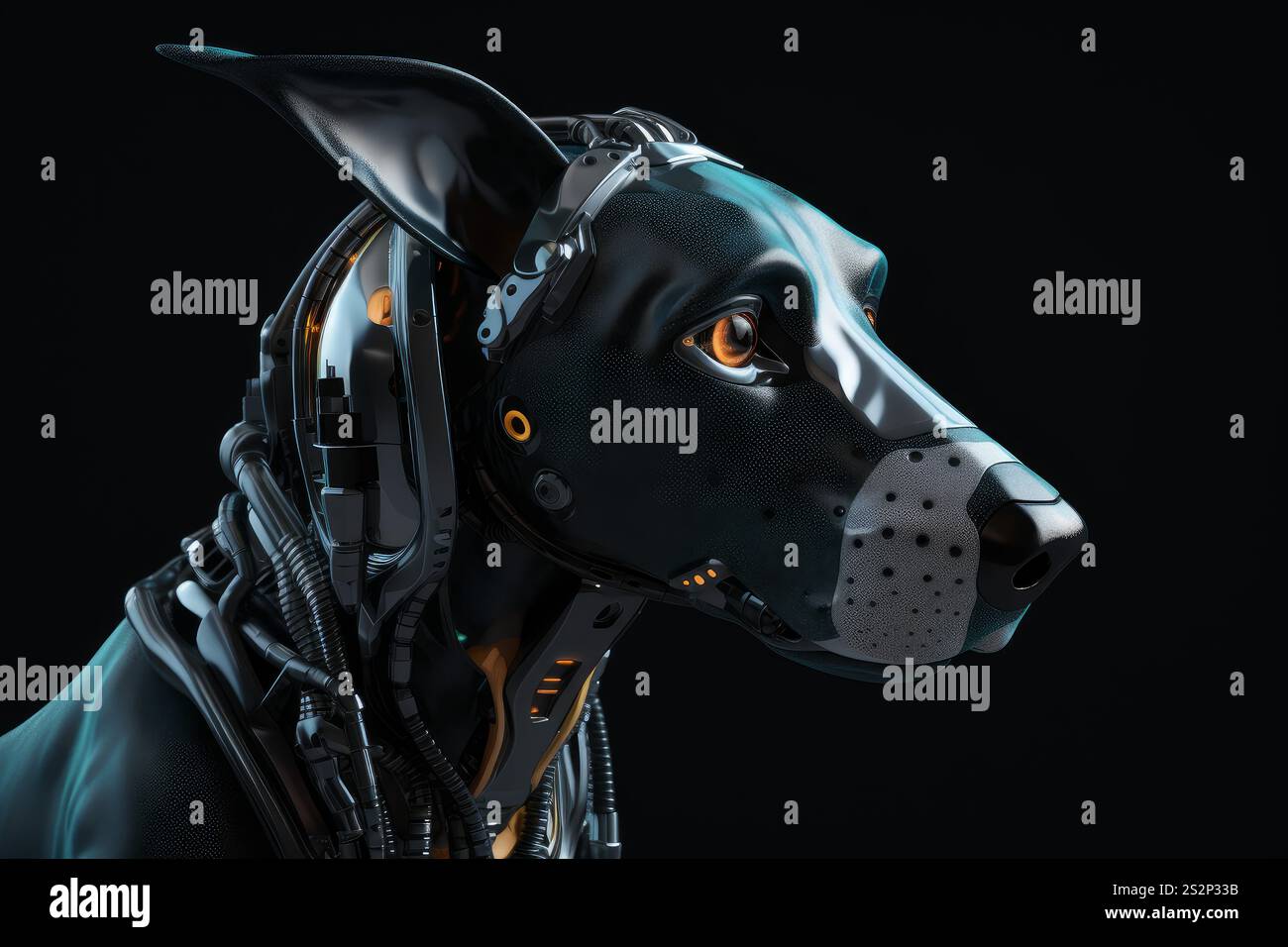 Robot dog head. Futuristic animal. Generate Ai Stock Photo - Alamy