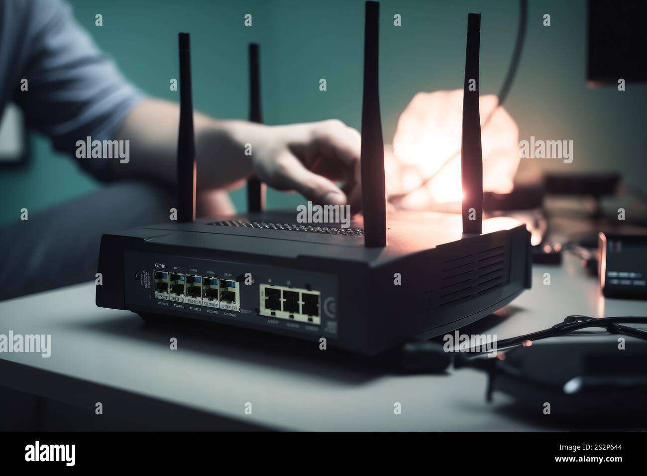 Lan internet router. Wlan network. Generate Ai Stock Photo - Alamy