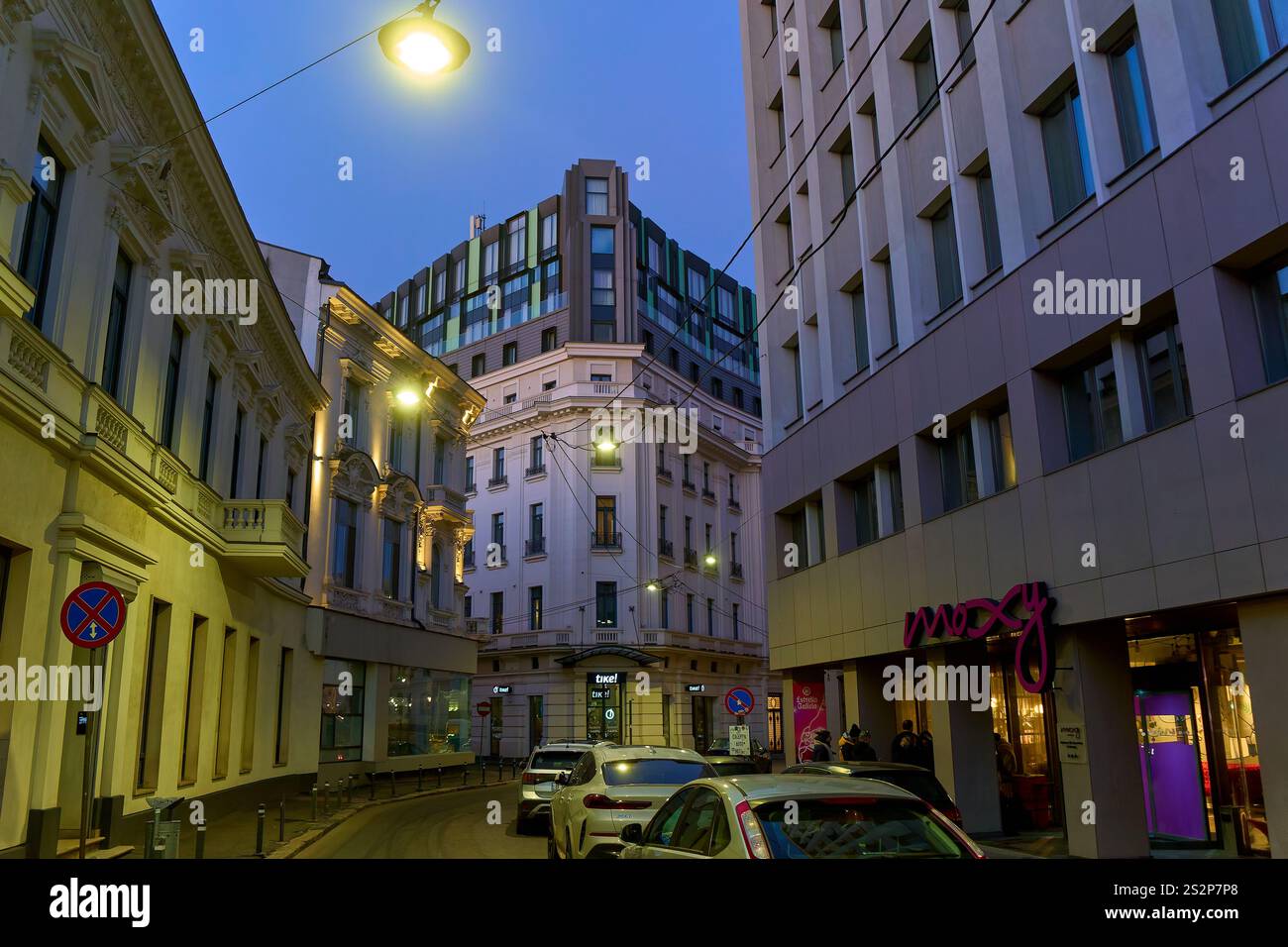 Bucharest, Romania. 7th Jan, 2025: View along Doamnei street in ...