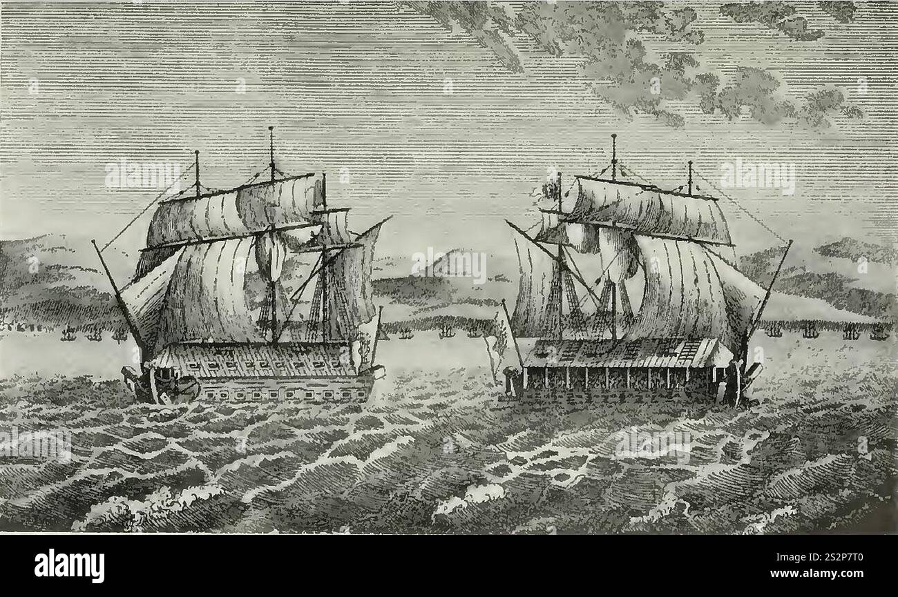 Floating Batteries at the Great Siege of Gibraltar Stock Photo - Alamy