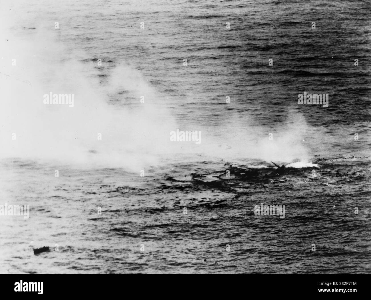 Floating survivors and wreckage of the Japanese light cruiser Yahagi, 7 ...