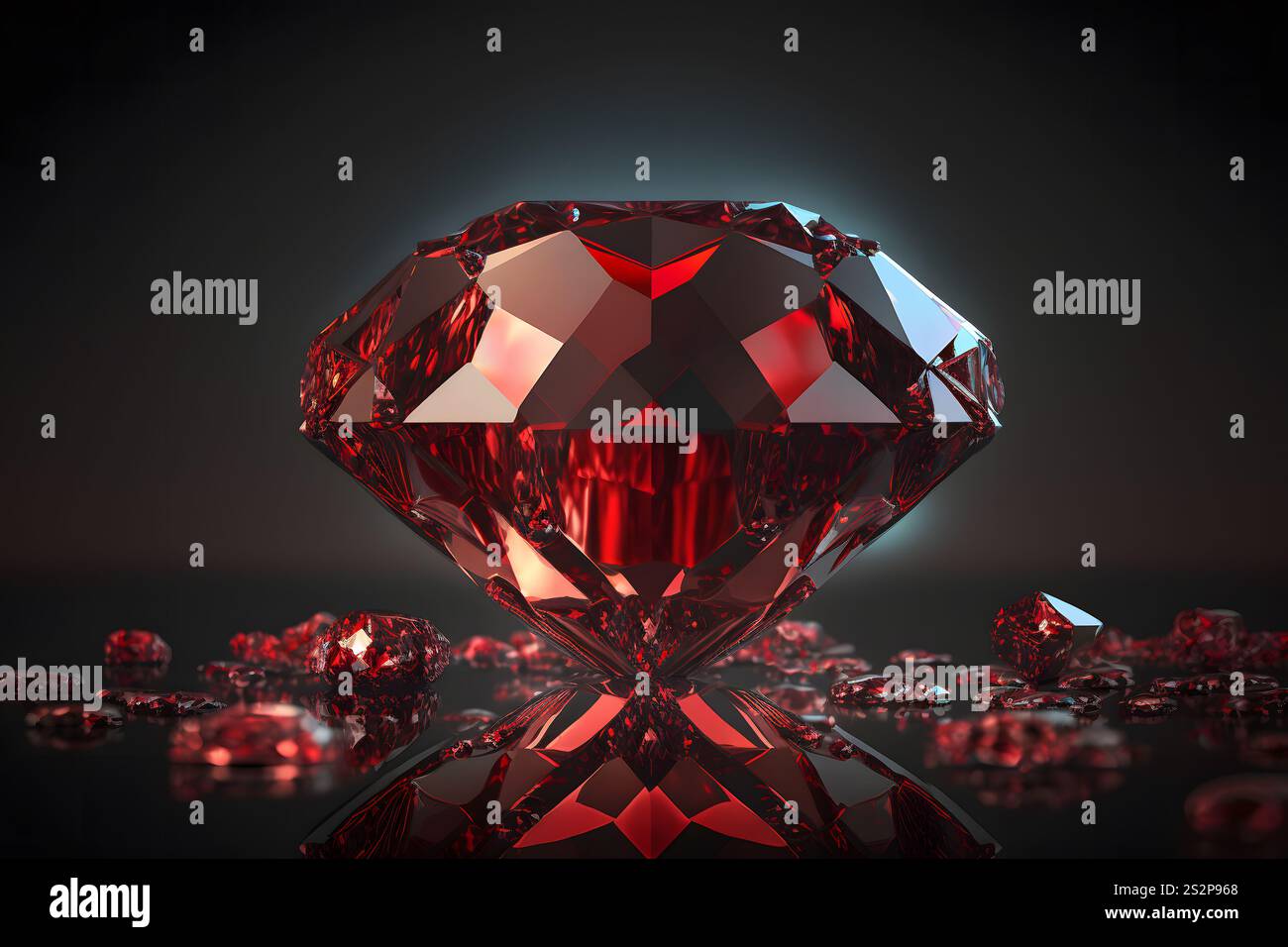 Ruby red on a dark background. Neural network AI generated art Stock ...